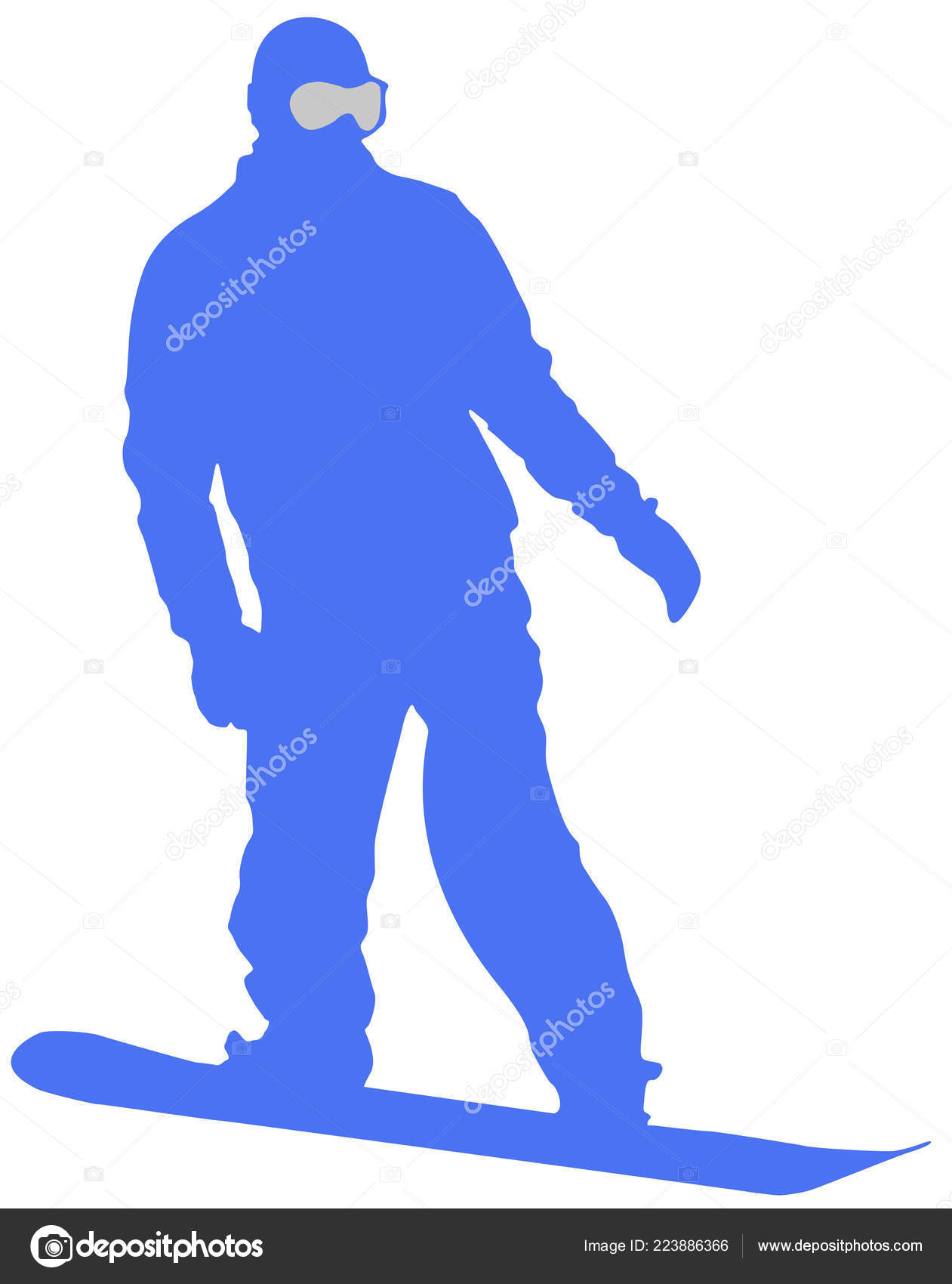 Blue Snowboarder Flat Icon White Background Stock Illustration by ...