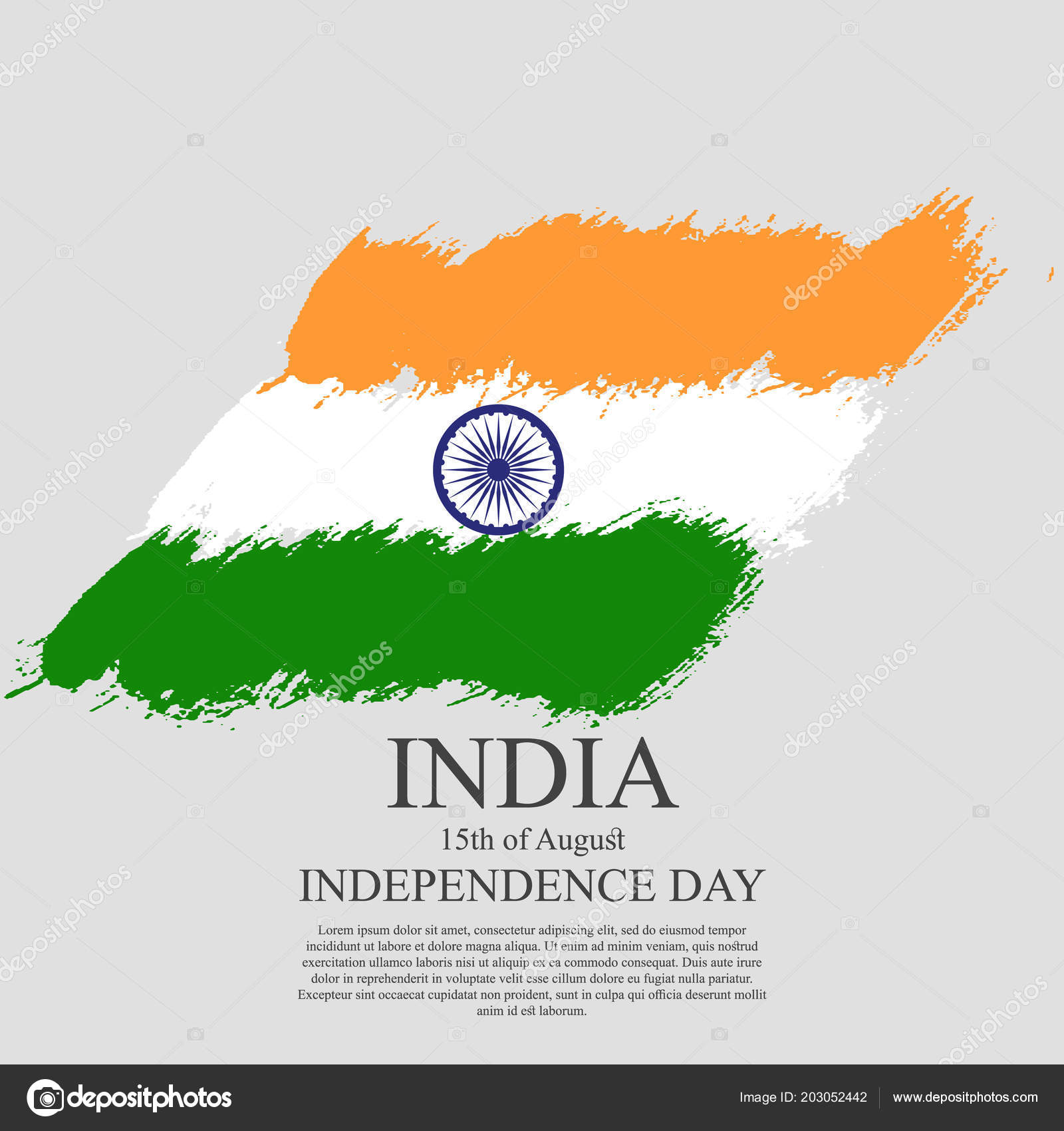 Indian flag tri-color based grunge design with floral frame decorative ...