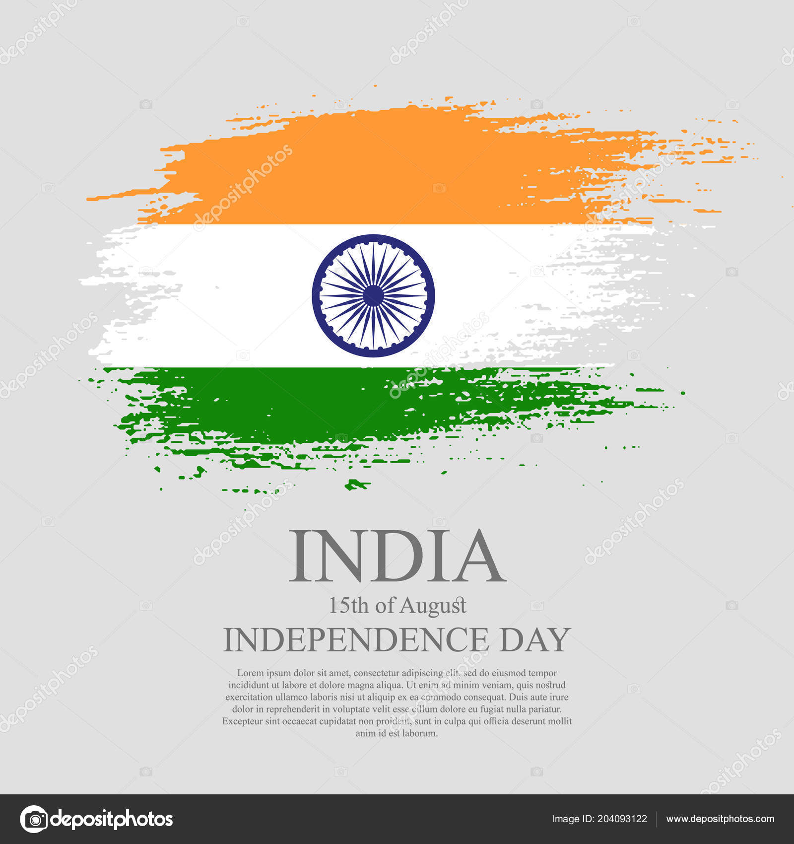 Indian flag tri-color based grunge design with floral frame decorative ...