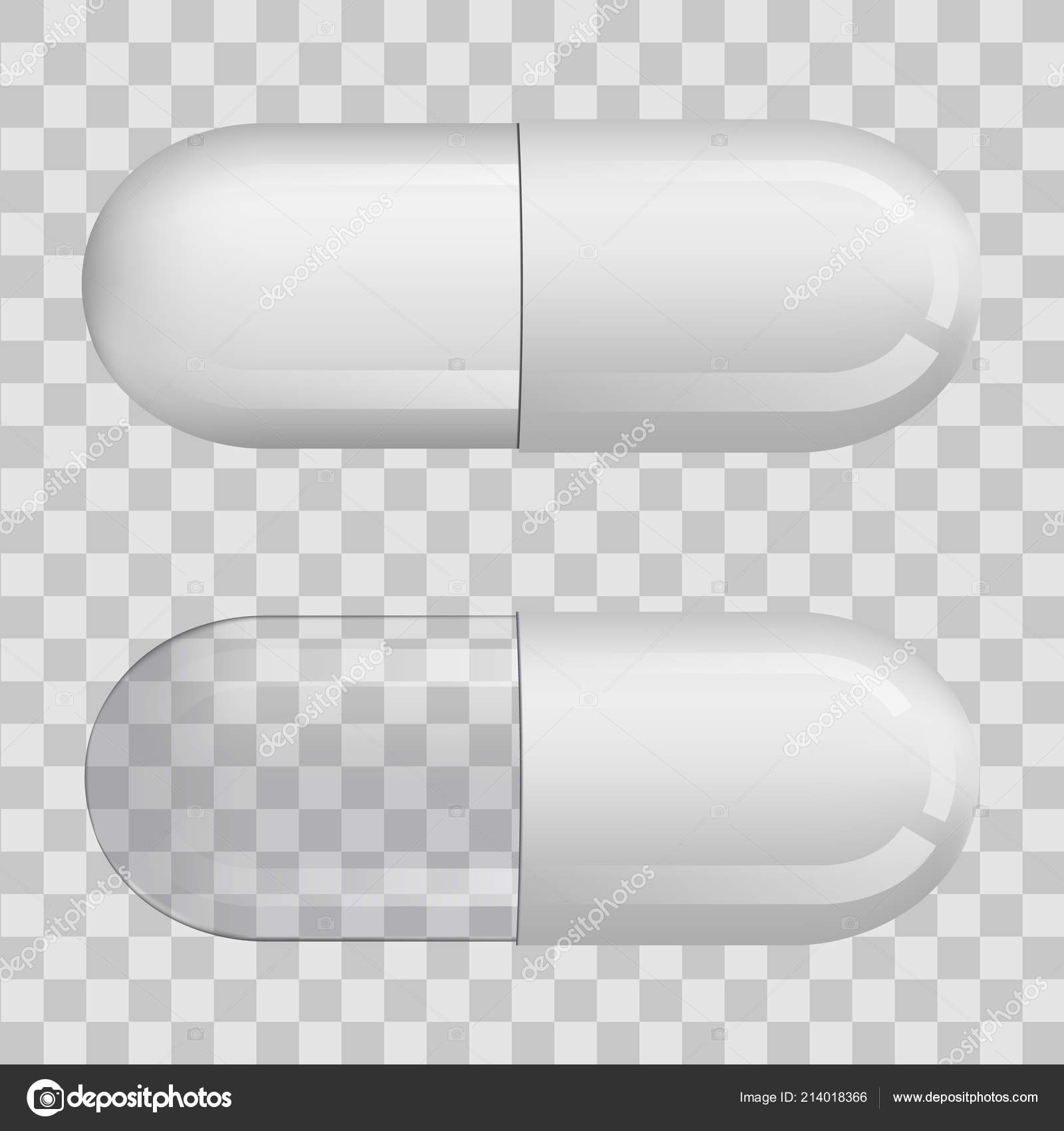 Vector realistic pills capsules isolated on transparent background ...