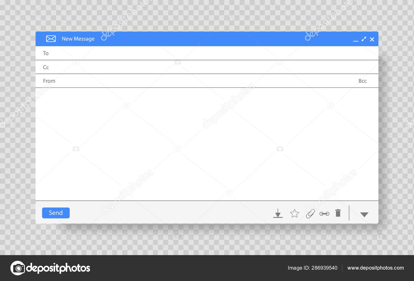 Ventana en blanco del E-mail, ilustración del vector de la plantilla. E ... Ventana en blanco del E-mail, ilustración del vector de la plantilla. E ...