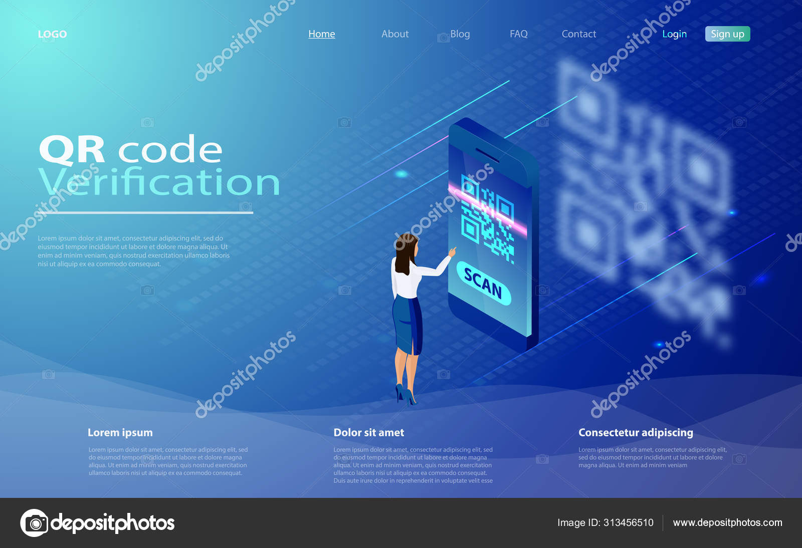 QR code scanning vector illustration concept Stock Vector by ... QR code scanning vector illustration concept Stock Vector by ...