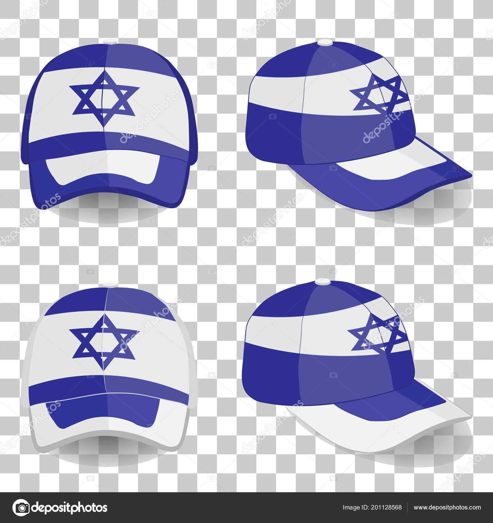 Baseball cap with Israel flag. colorful set. vector illustration Stock ...