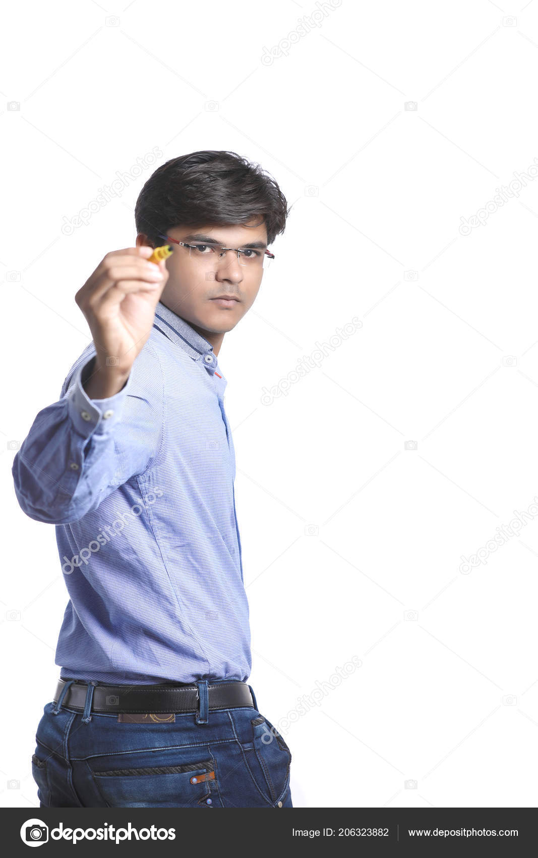 Indian Man Marker Pen Writing — Stock Photo © adsniks@gmail.com #206323882