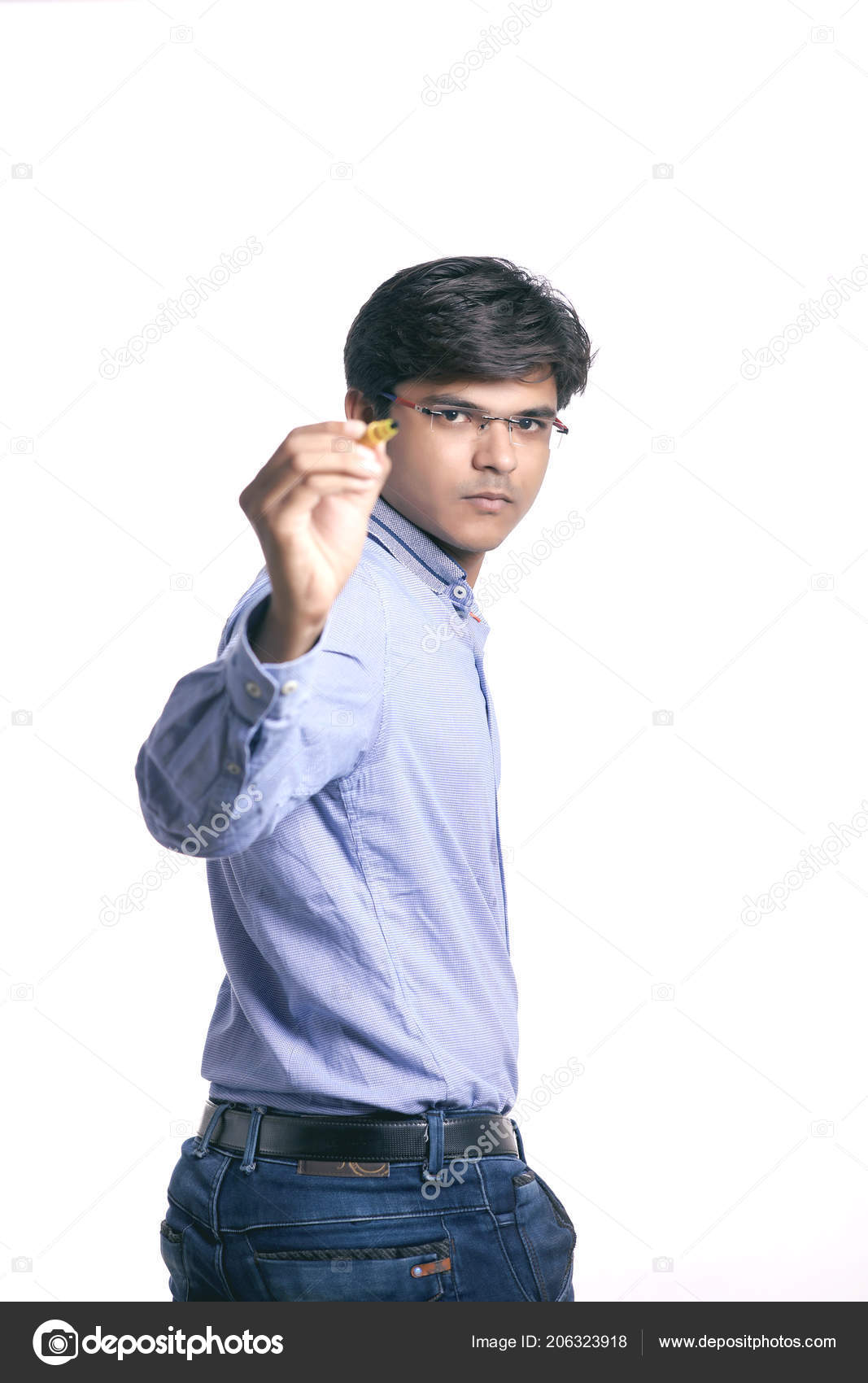 Indian Man Marker Pen Writing — Stock Photo © adsniks@gmail.com #206323918