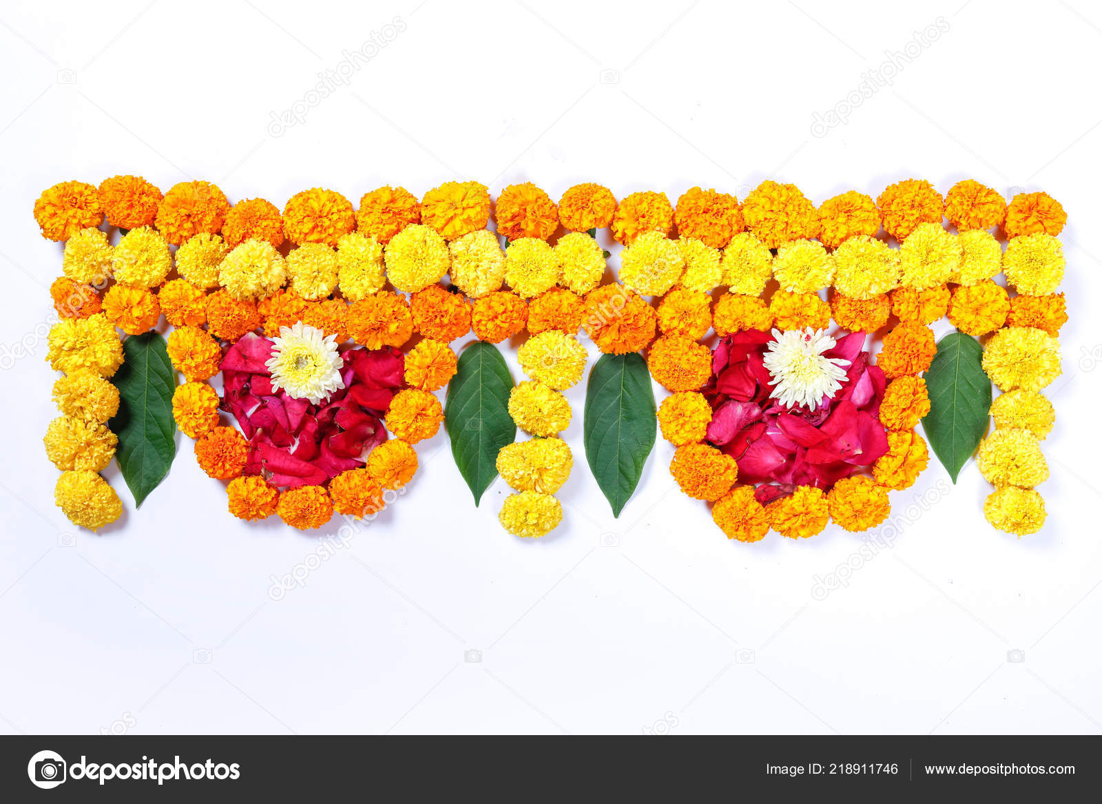 Marigold Flower Rangoli Design Diwali Festival Indian Festival Flower ...