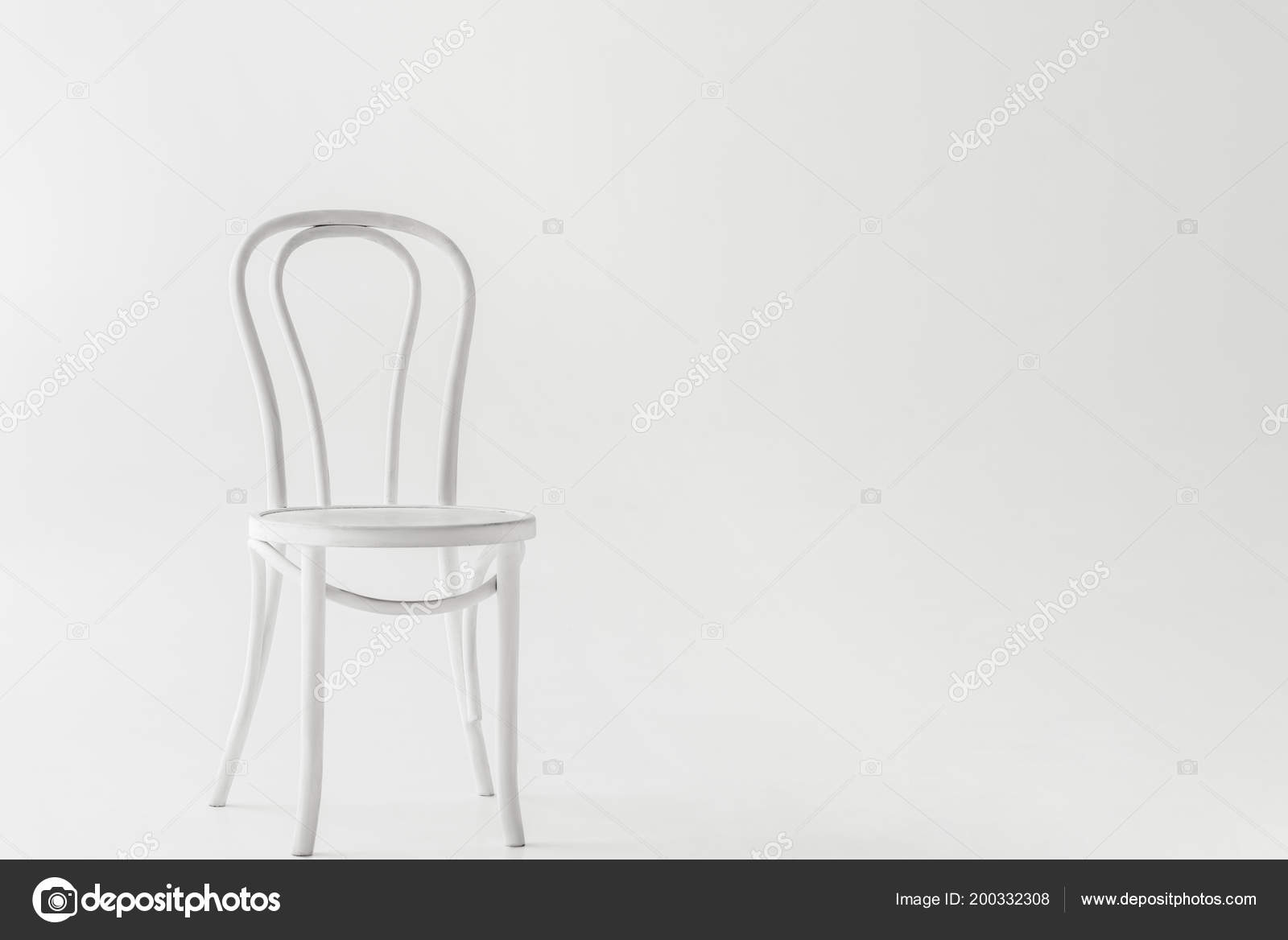 Front View White Chair Isolated Grey Background — Stock Photo ...