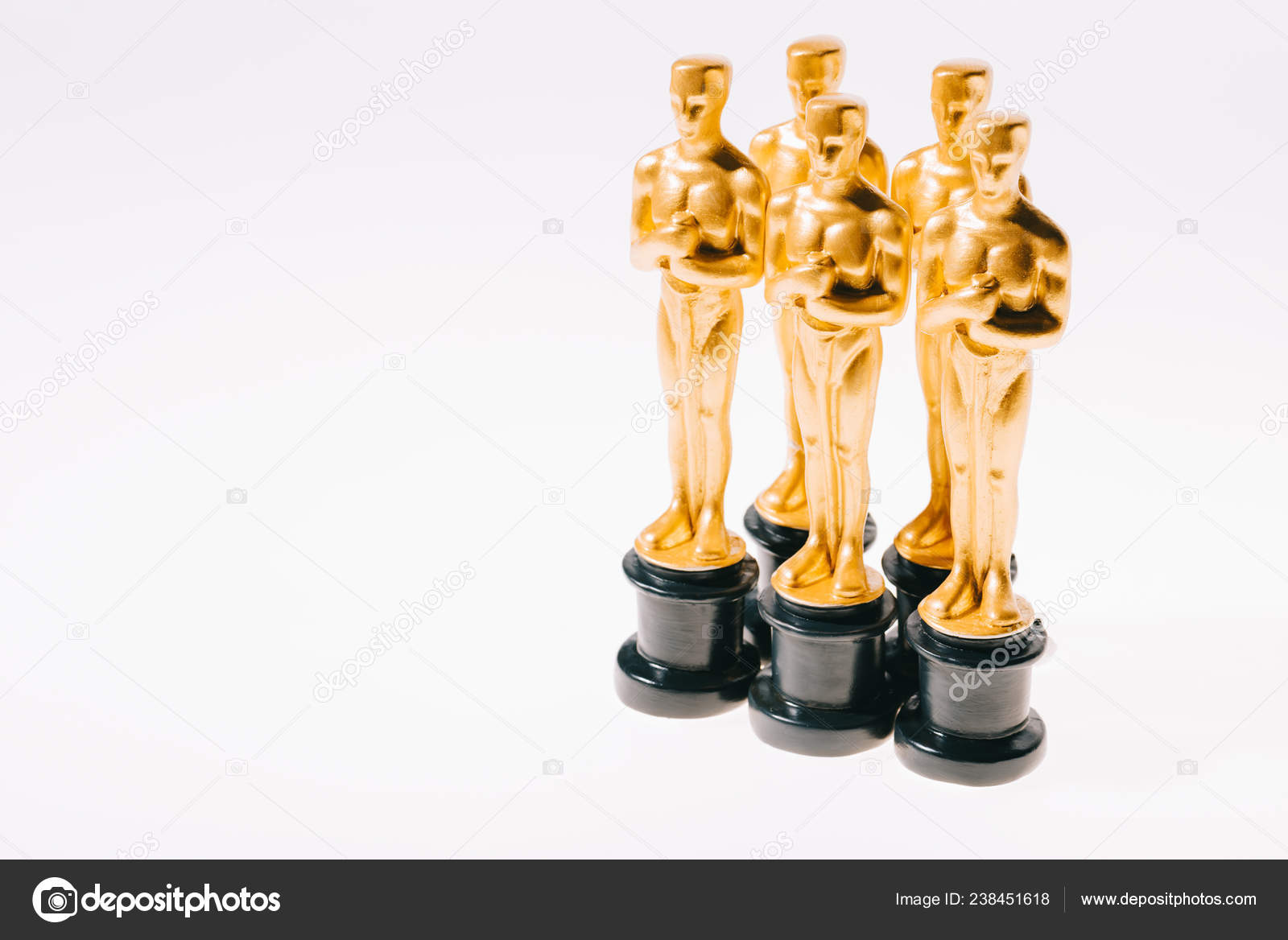 Golden Oscar Awards Isolated White Copy Space – Stock Editorial Photo ...