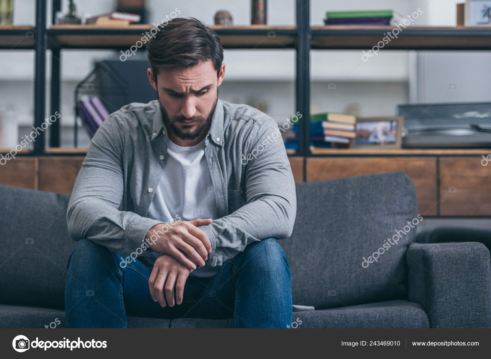Depressed Man Sitting