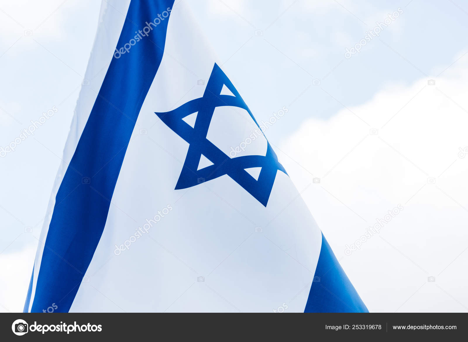National Israel Flag Star David Blue Sky — Stock Photo © AndrewLozovyi ...