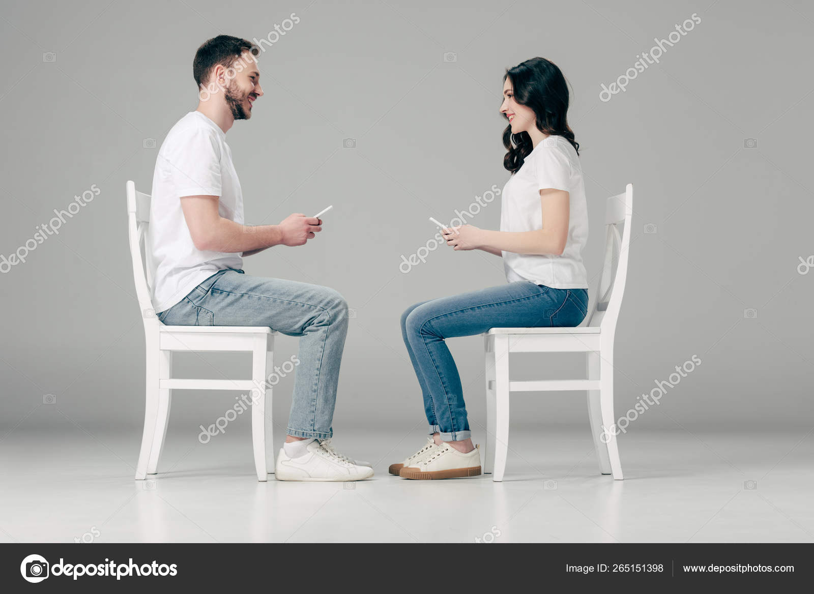 Woman Sitting In Chair Side View