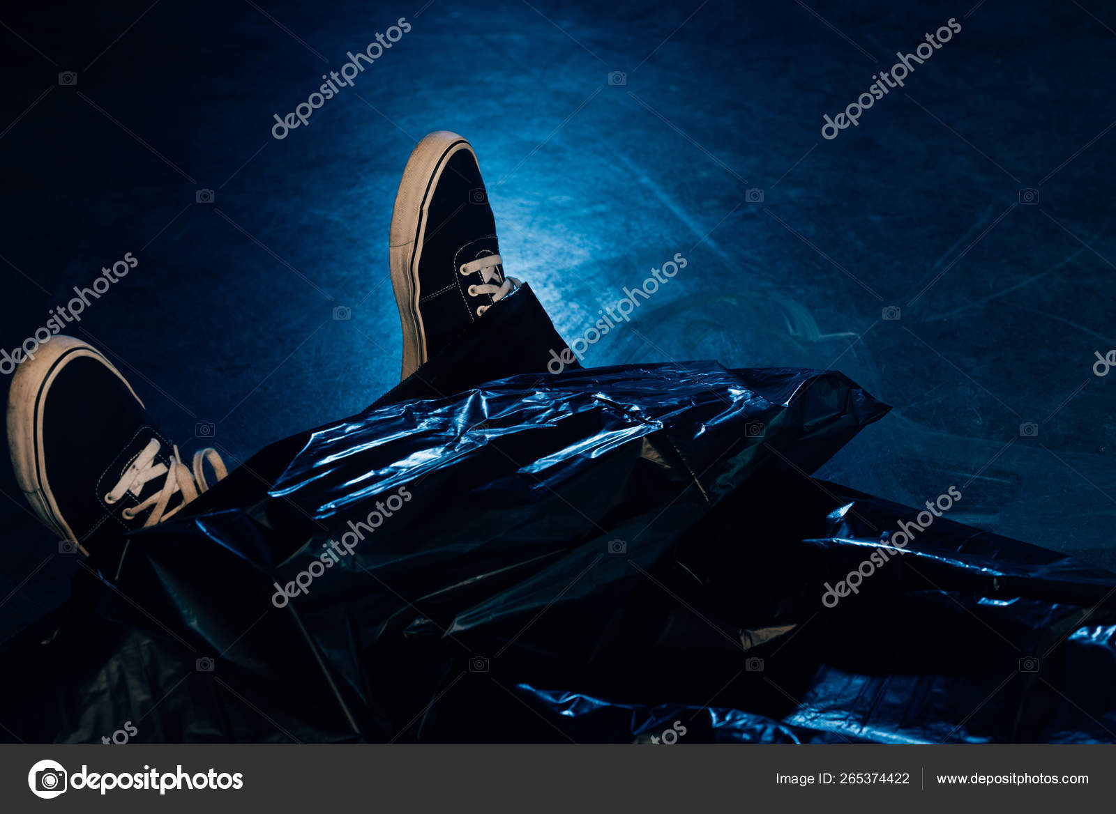 Partial View Covered Dead Body Crime Scene — Stock Photo ...