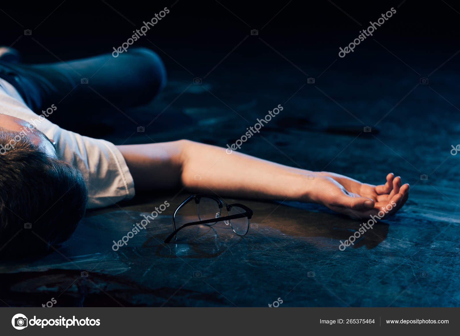 Partial View Dead Man Floor Crime Scene — Stock Photo © AndrewLozovyi ...