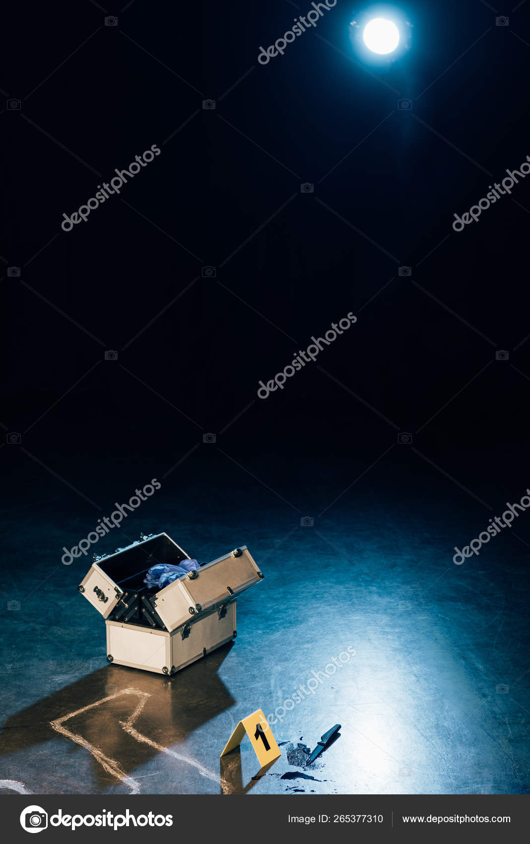 Investigation Kit Chalk Outline Knife Evidence Marker Blood Stains ...