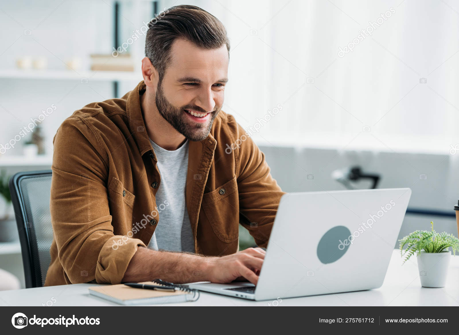 Happy Man With Computer