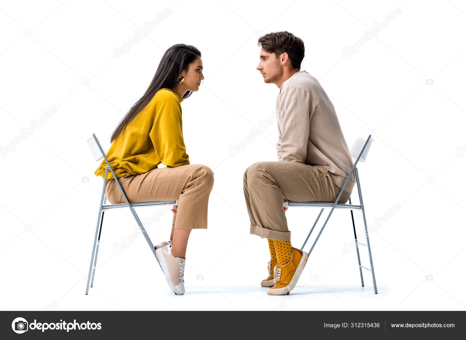 Woman Sitting In Chair Side View