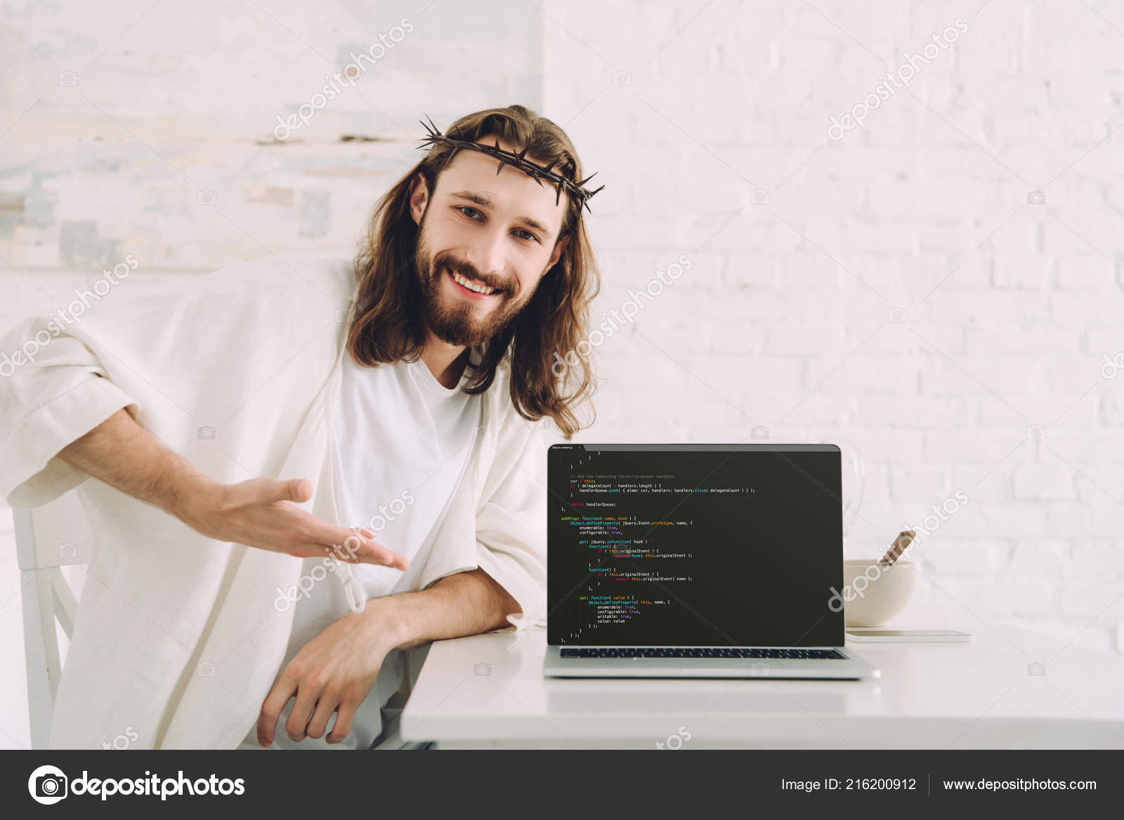 Jesus Winking And Pointing