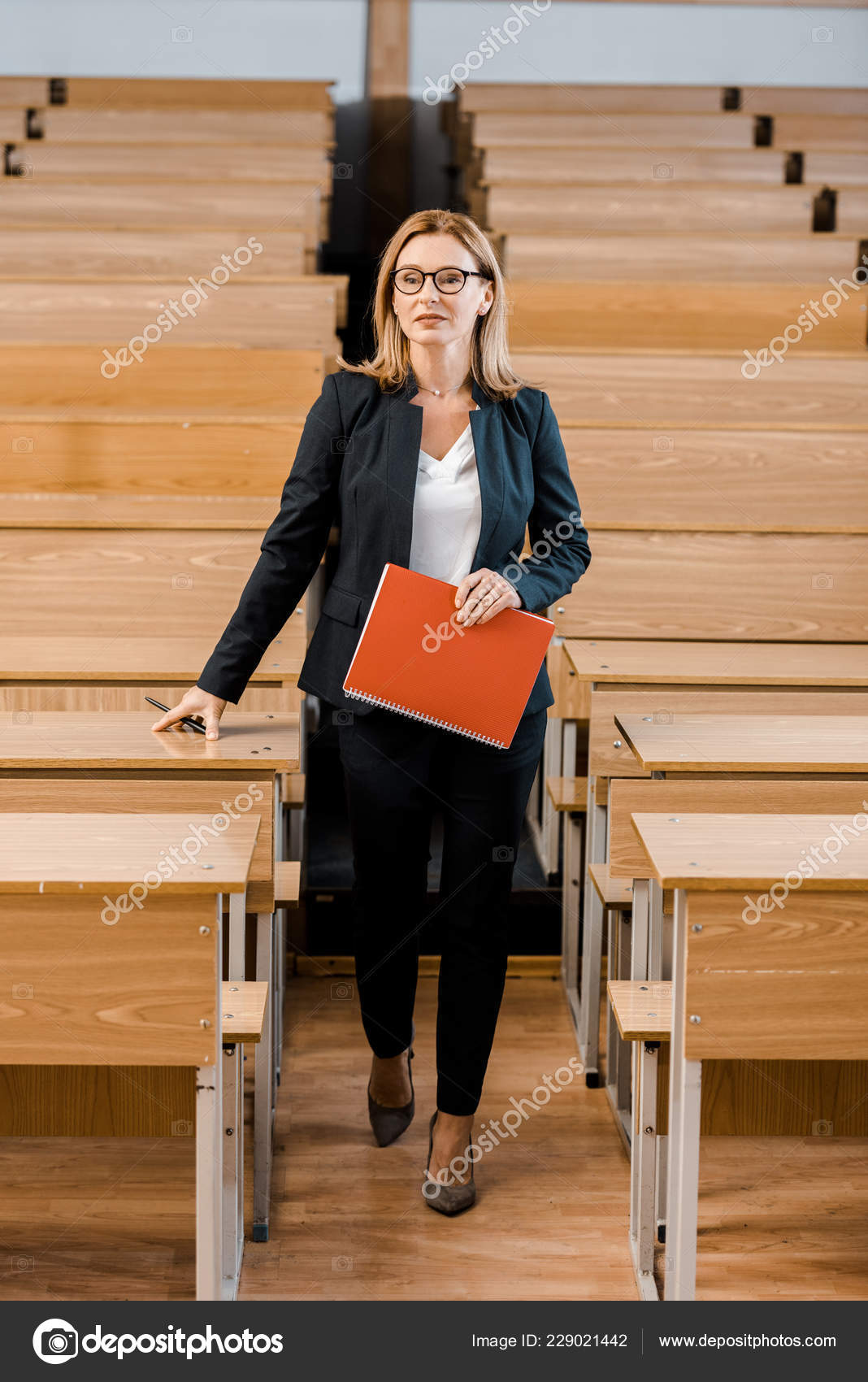 Female University Professor Formal Wear Holding Journal Pen Classroom ... Female University Professor Formal Wear Holding Journal Pen Classroom ...