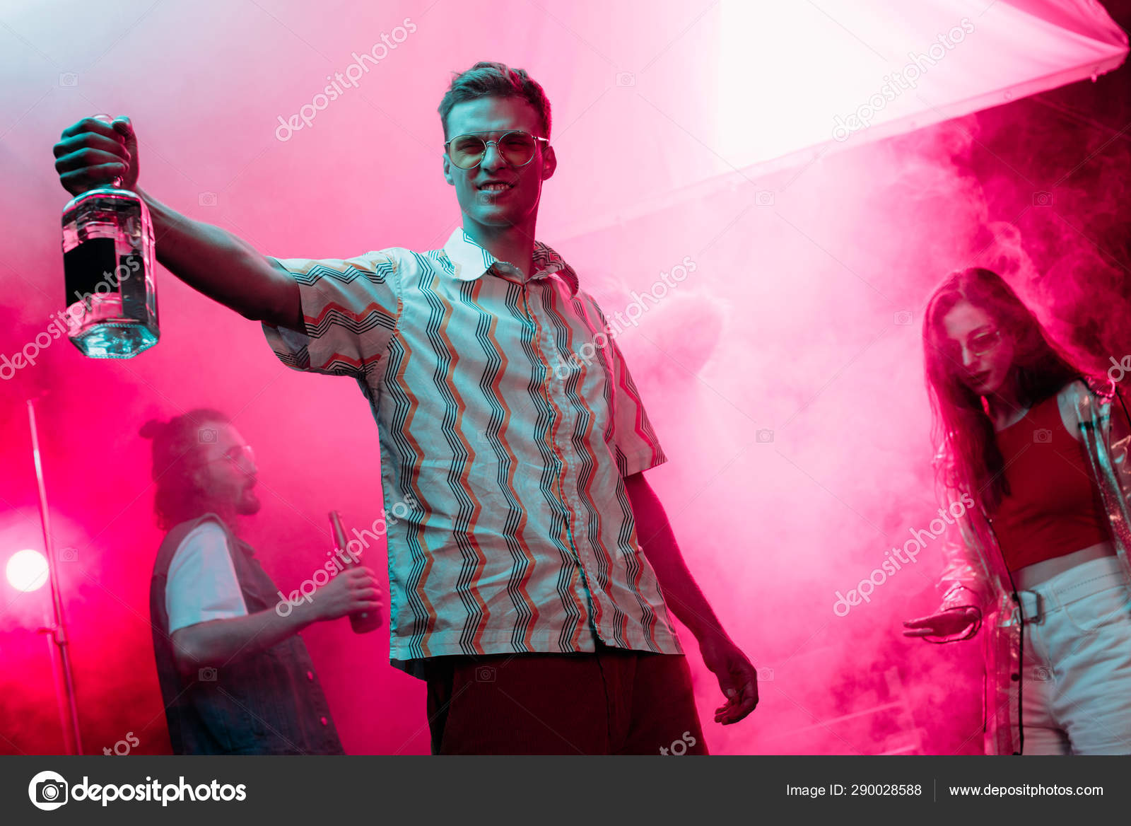 Handsome Man Bottle Alcohol Rave Nightclub Stock Photo by ©VitalikRadko ...