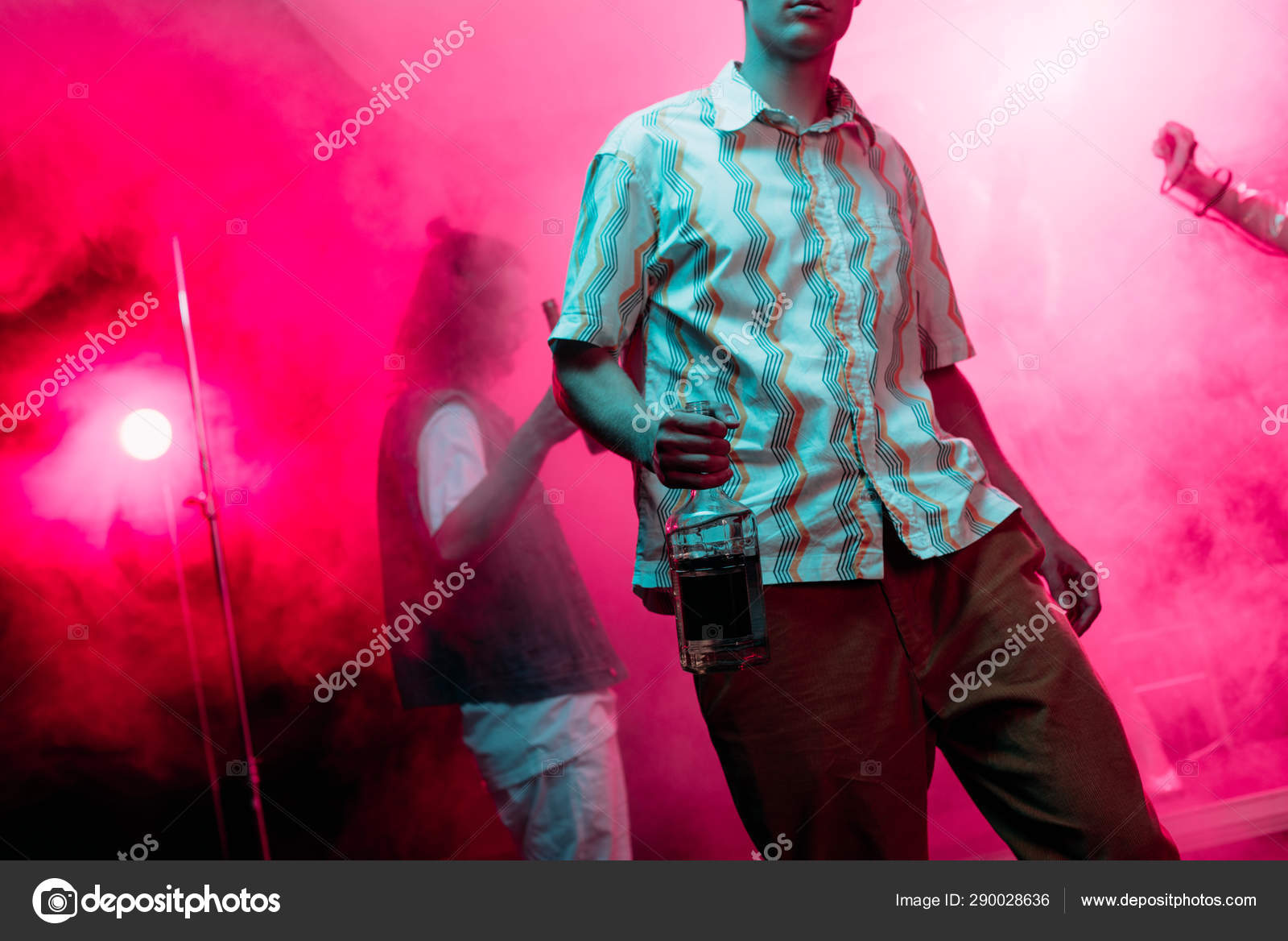 Partial View Man Bottle Alcohol Rave Nightclub — Stock Photo ...