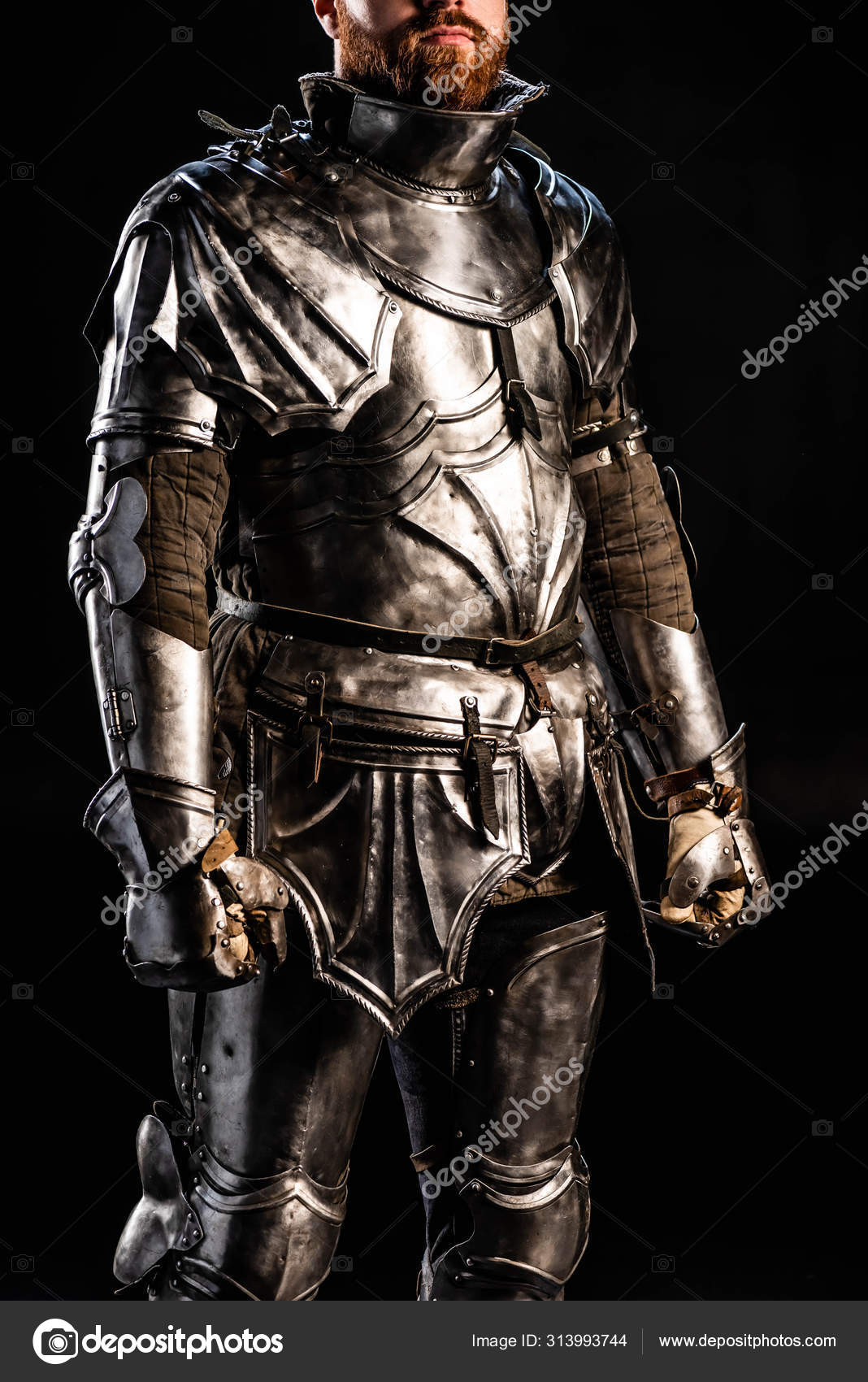 Cropped View Knight Armor Isolated Black — Stock Photo © VitalikRadko ...