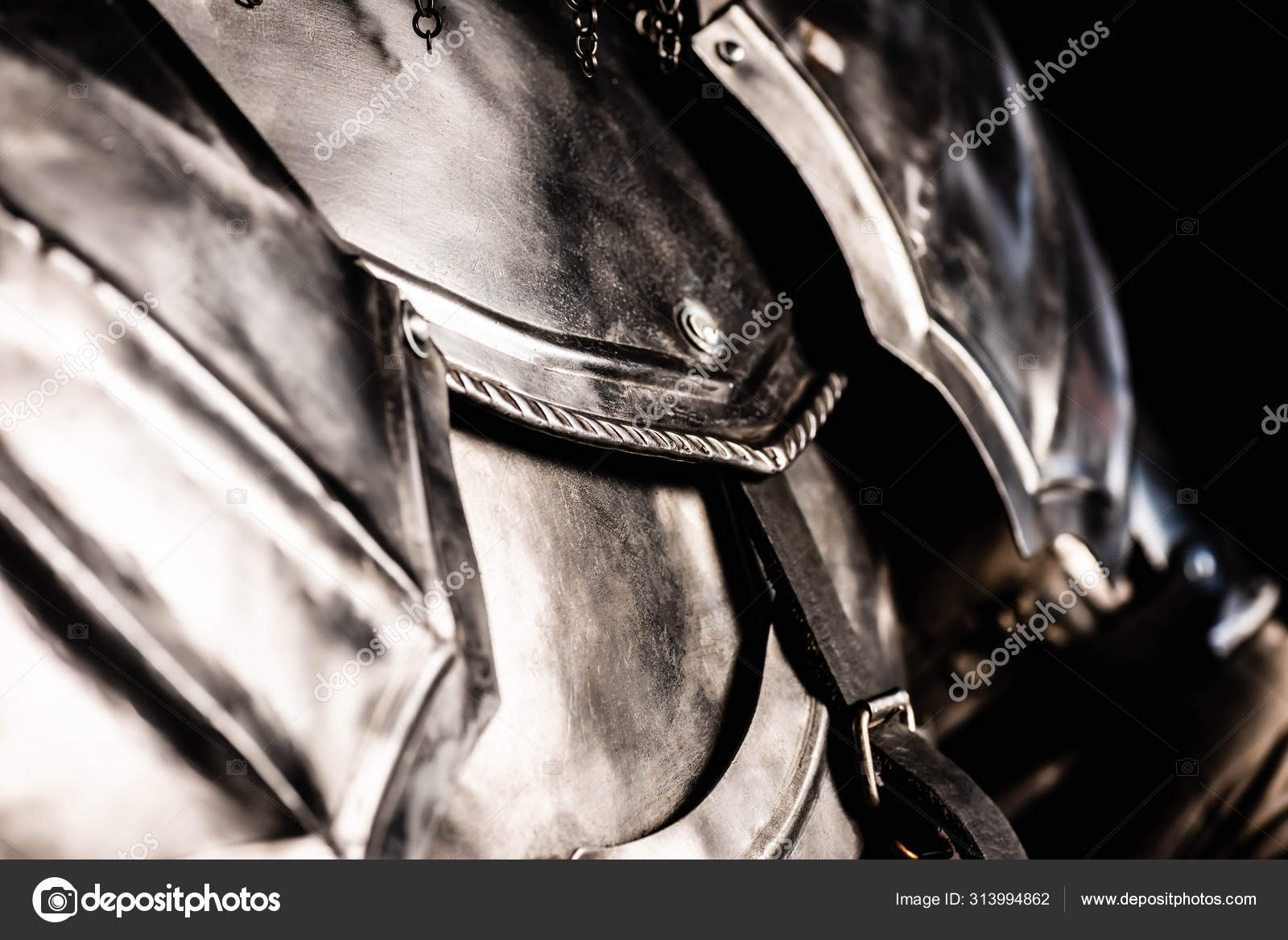Cropped View Knight Armor Isolated Black — Stock Photo © VitalikRadko ...
