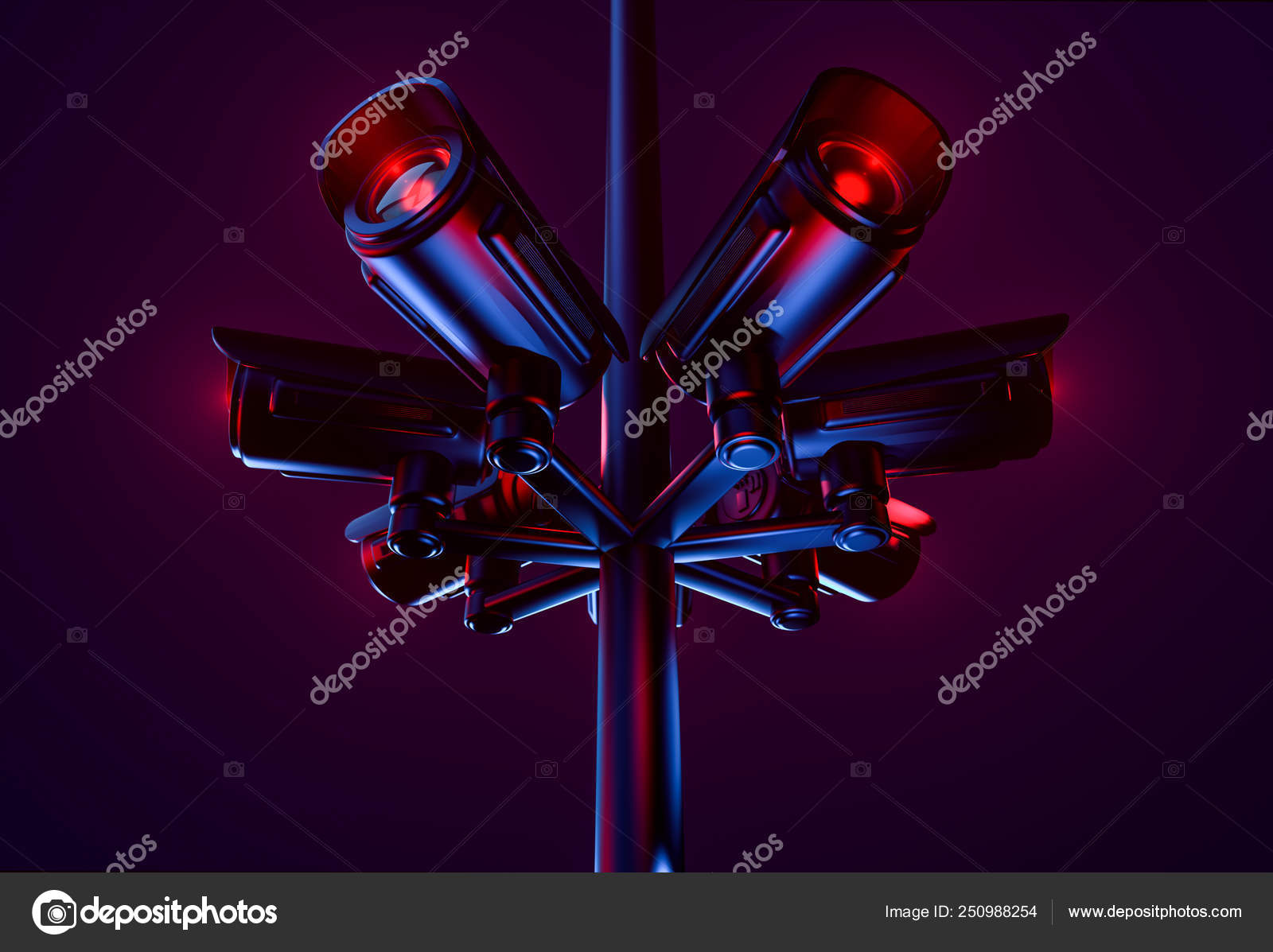 Pylon with Cctv's records and gathers information about community ...