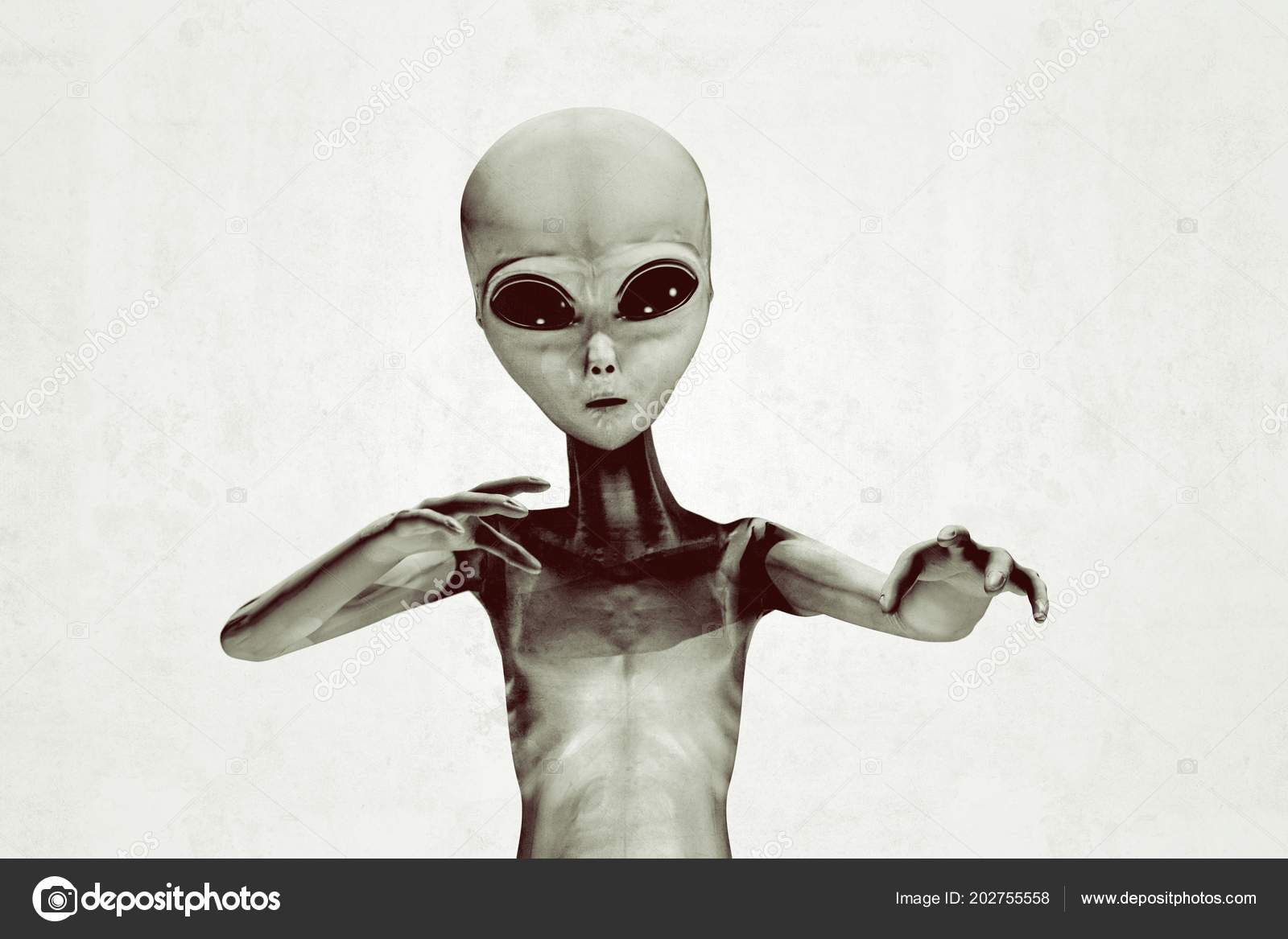 Alien Isolated White Background Illustration — Stock Photo ...