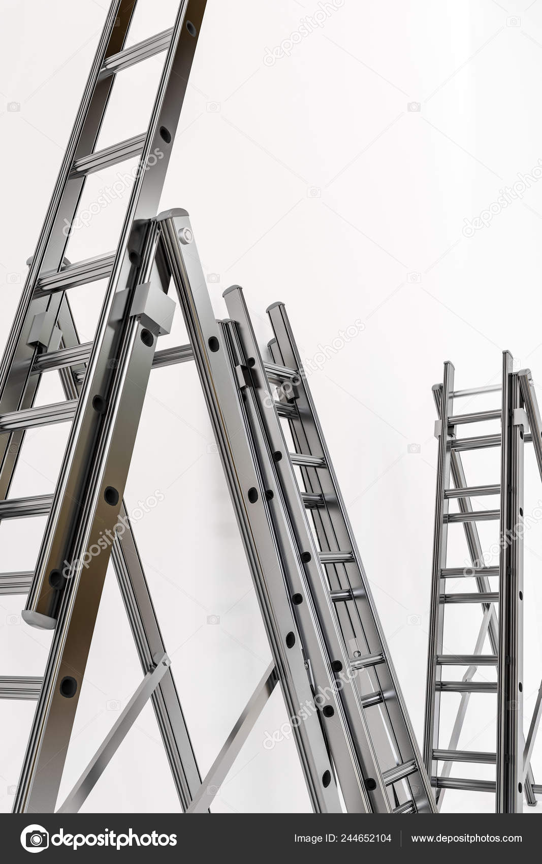 Metal Ladder Isolated White Background Illustration Stock Photo by ...