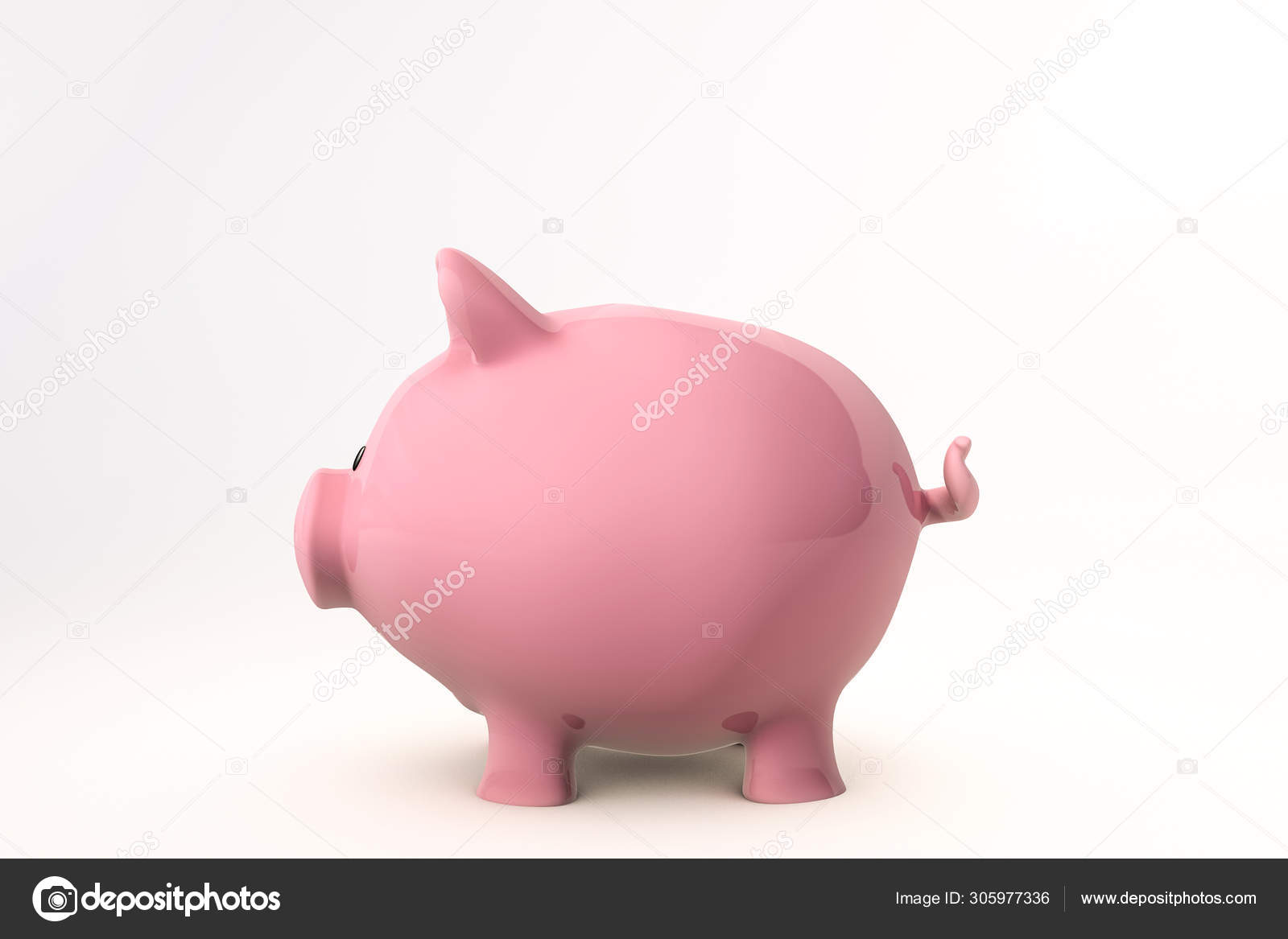 Cute Piggy Bank Side View