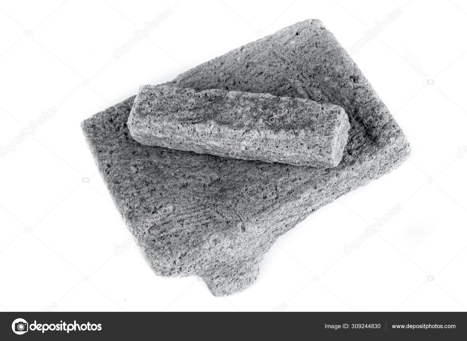 Traditional mexican metate for grind vegetables — Stock Photo ...