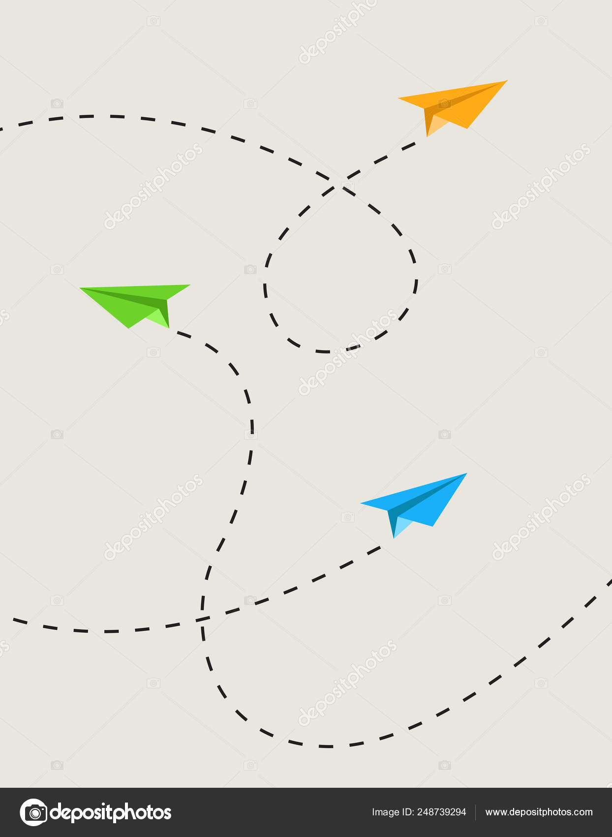 Paper airplane route Stock Vector Image by ©oculo #248739294