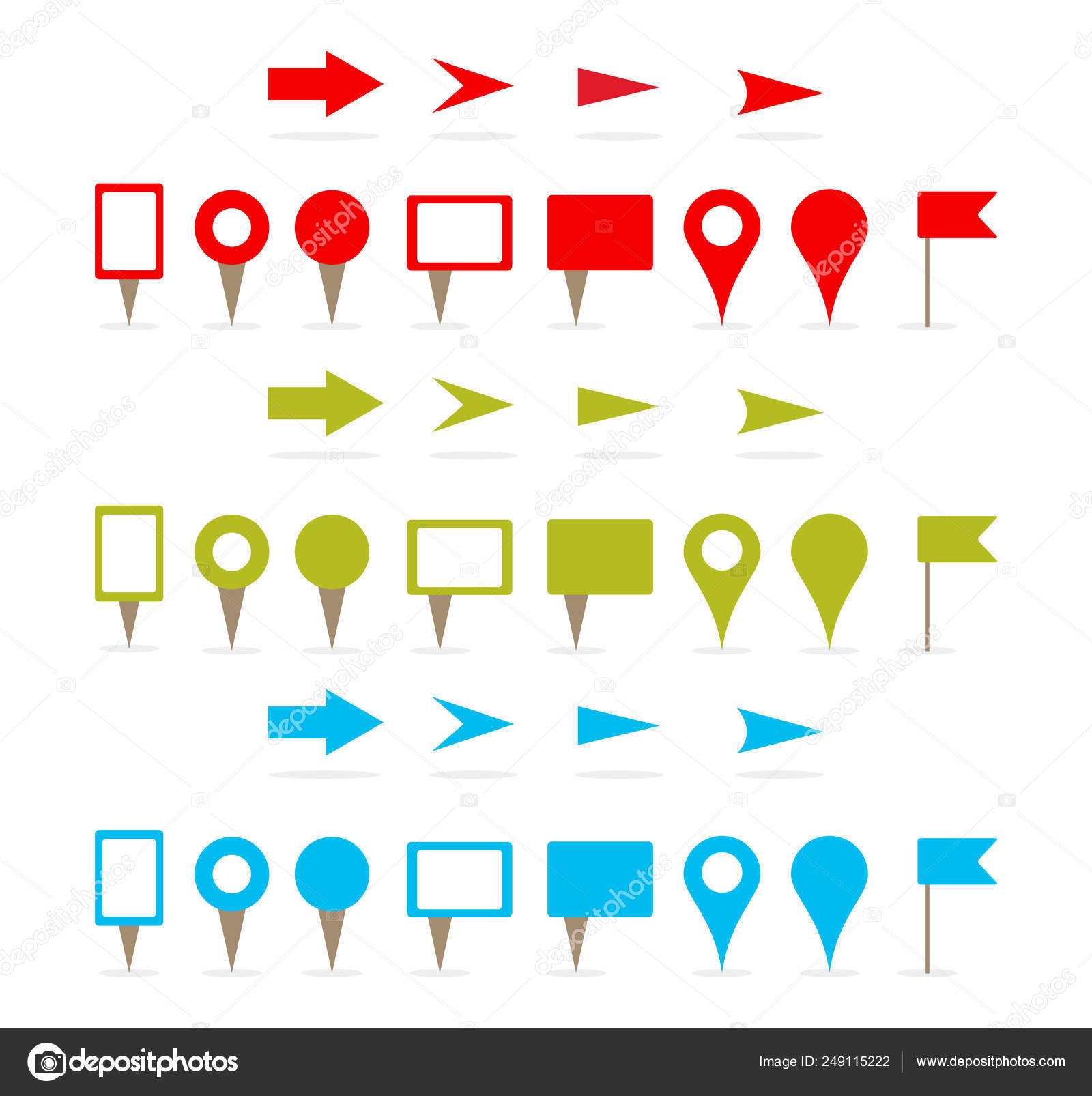 Map pins and arrows Stock Vector by ©oculo 249115222