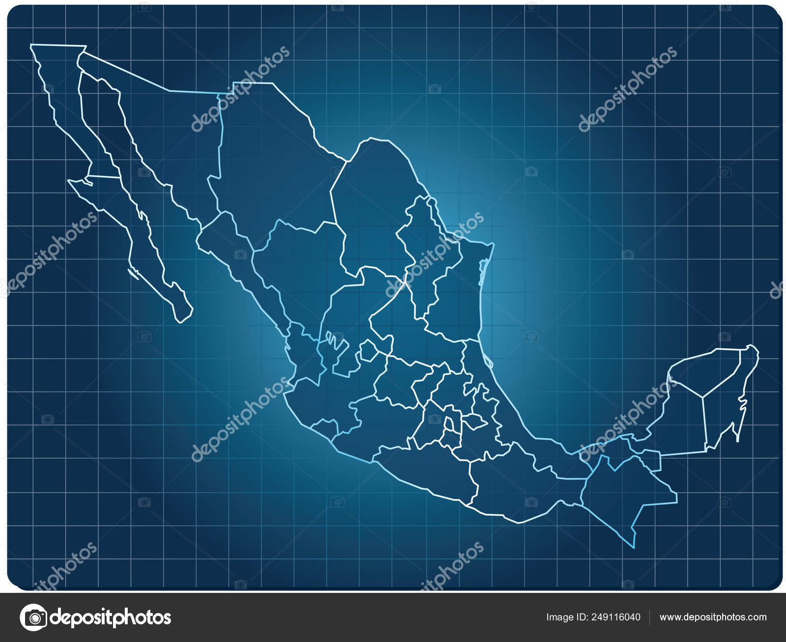 Mexico mapa oscuro Vector de stock #249116040 de ©oculo