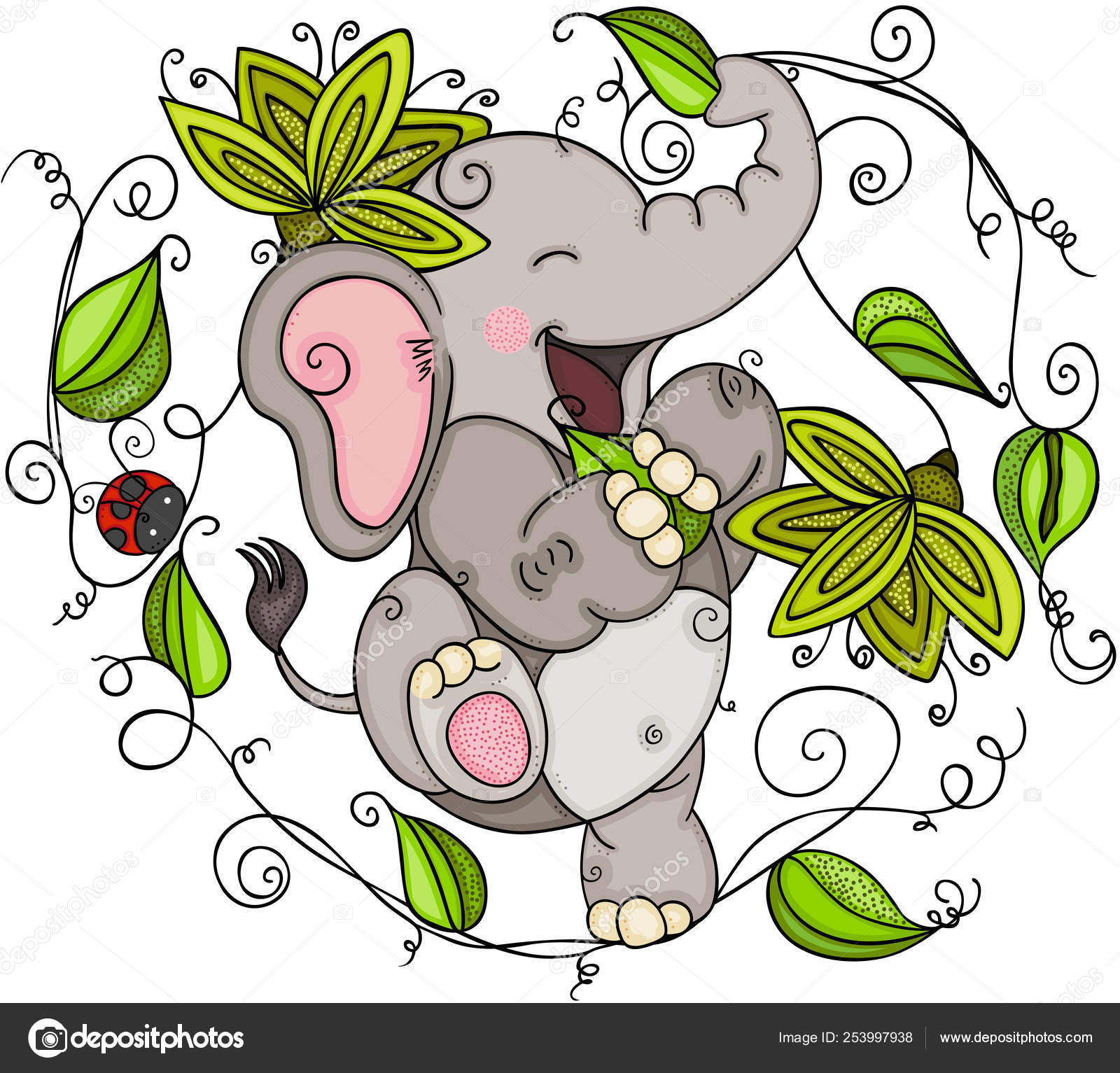 Happy Elephant Drawing