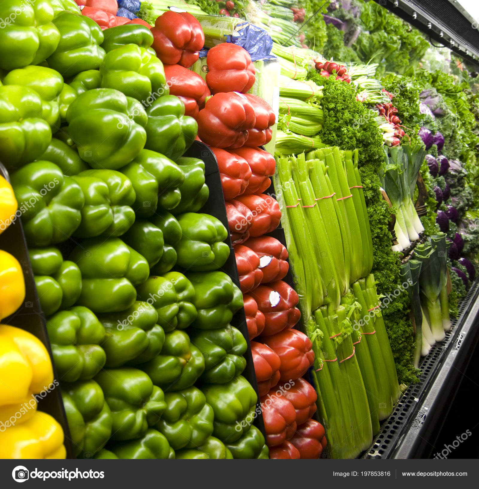 Veggies Fridge Section Grocery Store Stock Photo by ©AVFC 197853816