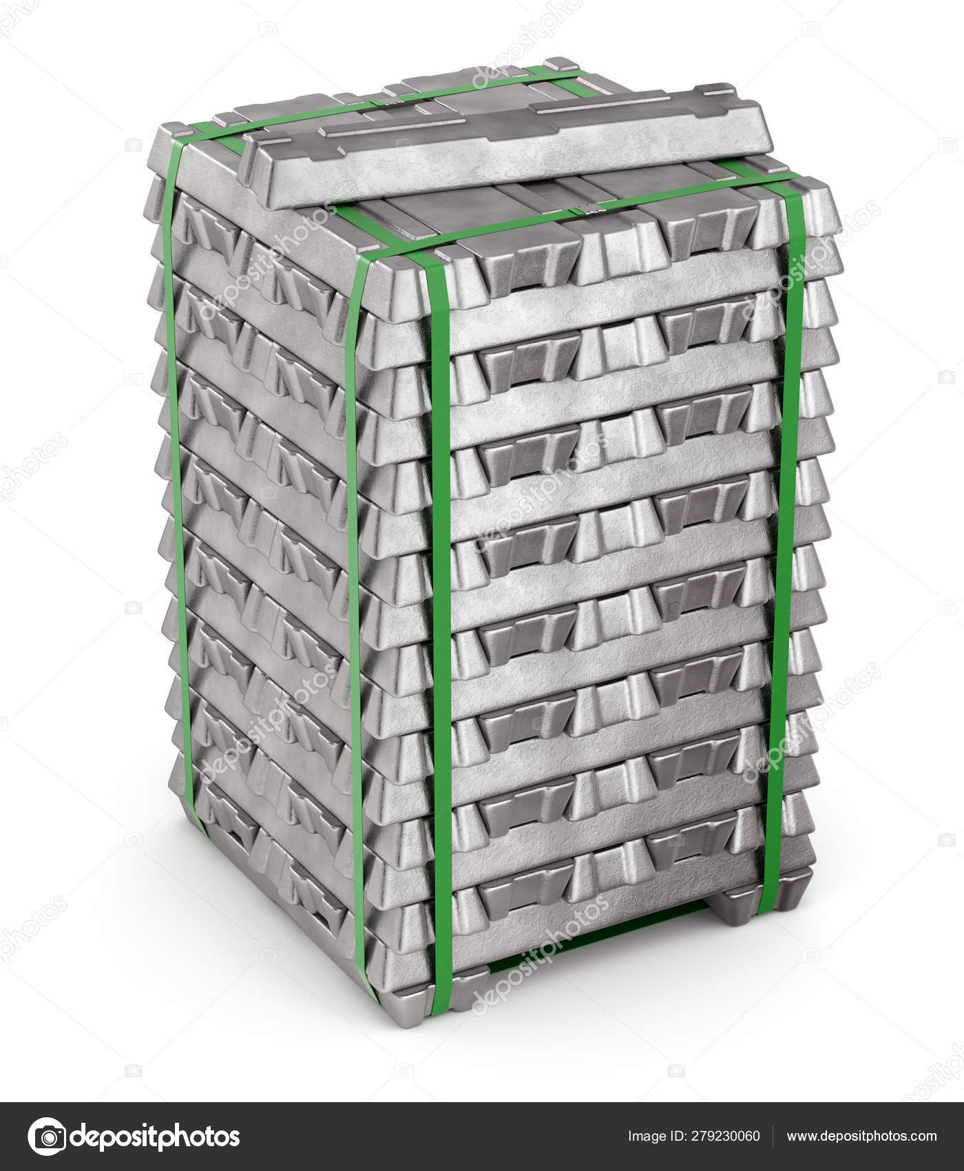 Aluminium Alloy Ingots White Background Illustration Stock Photo by ...