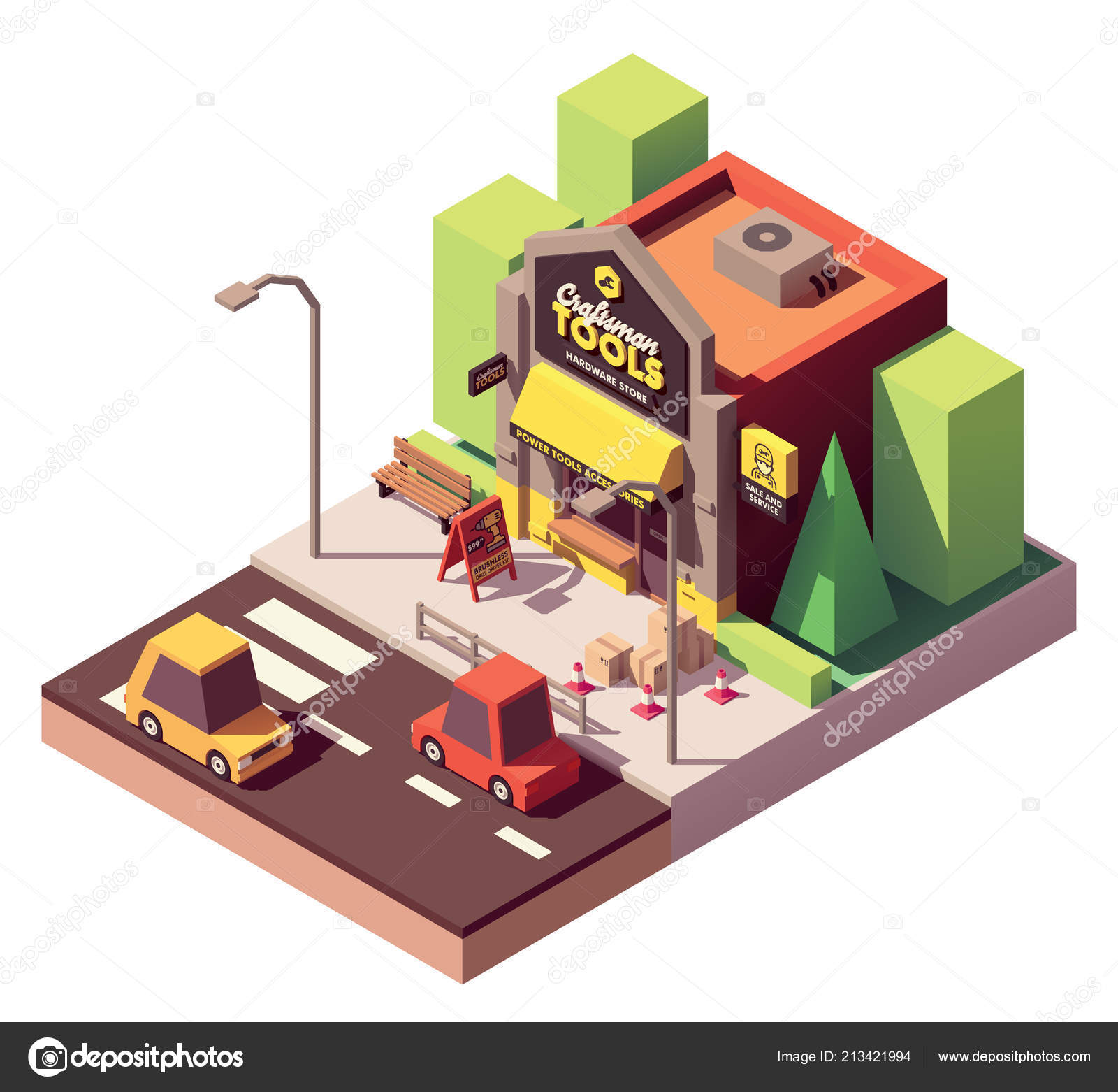 Vector isometric hardware shop Stock Vector Image by ©tele52 #213421994