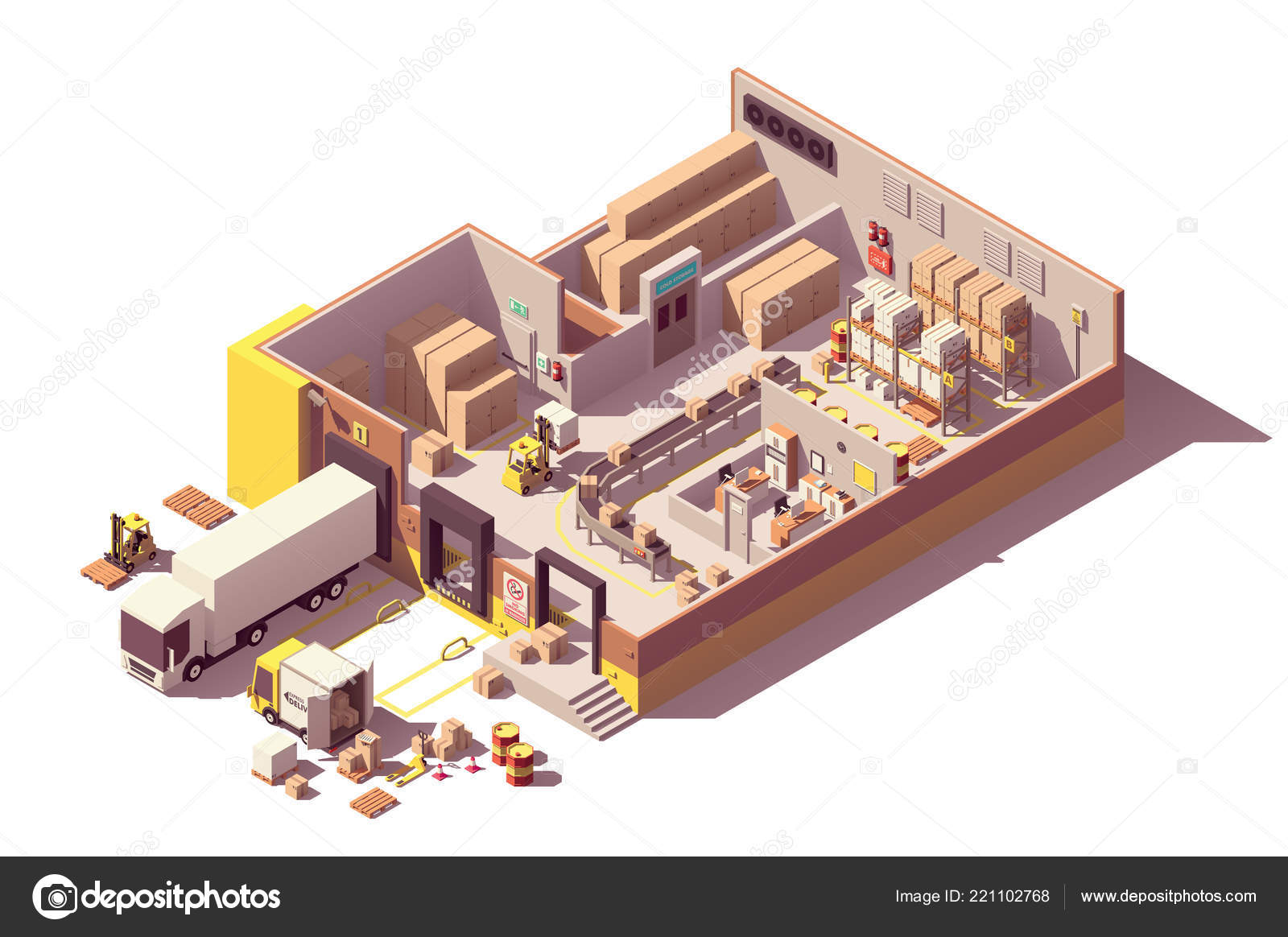 Vector isometric low poly warehouse cross-section Stock Vector Image by ... Vector isometric low poly warehouse cross-section Stock Vector Image by ...