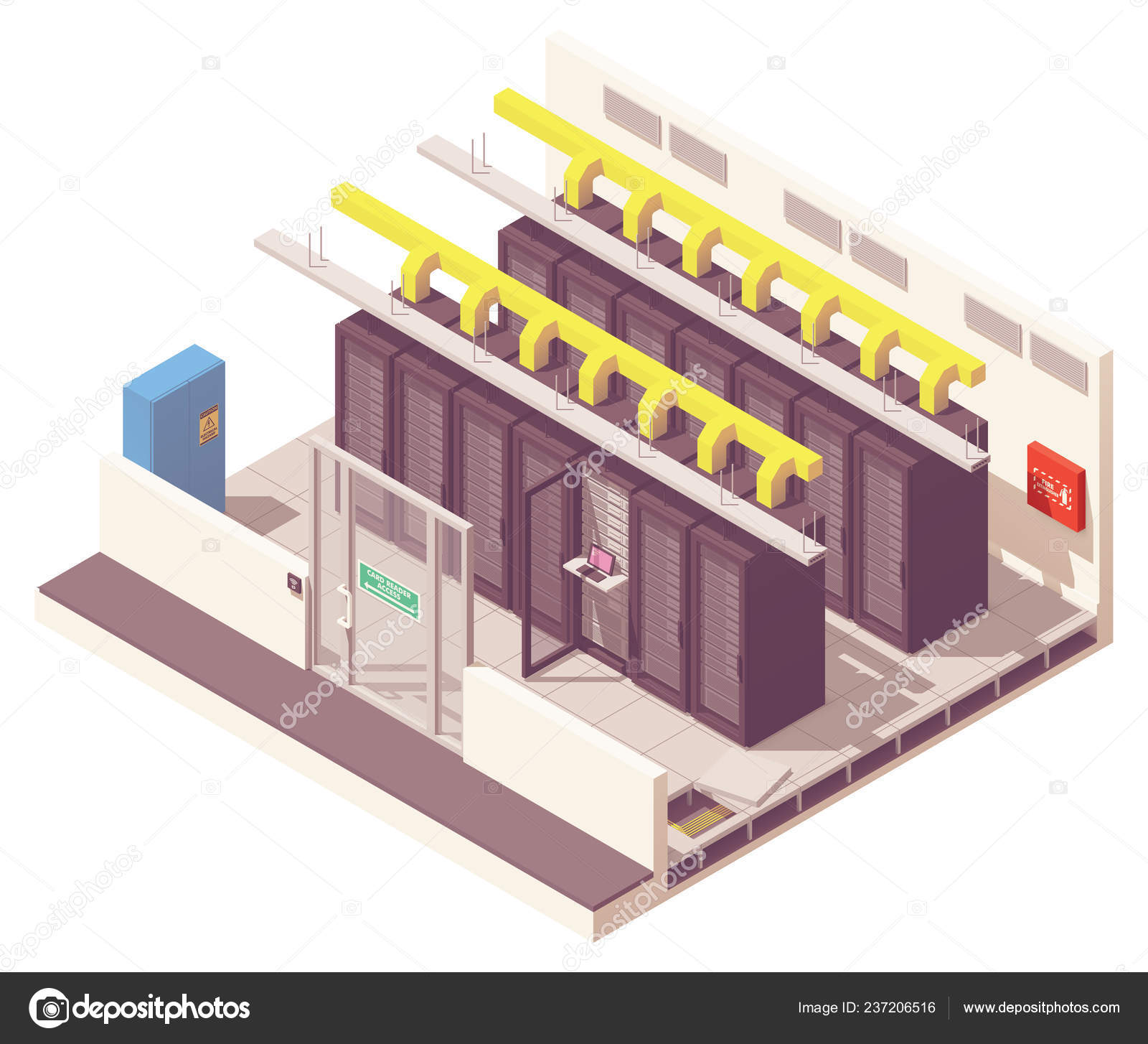 Vector isometric server room Stock Vector Image by ©tele52 #237206516