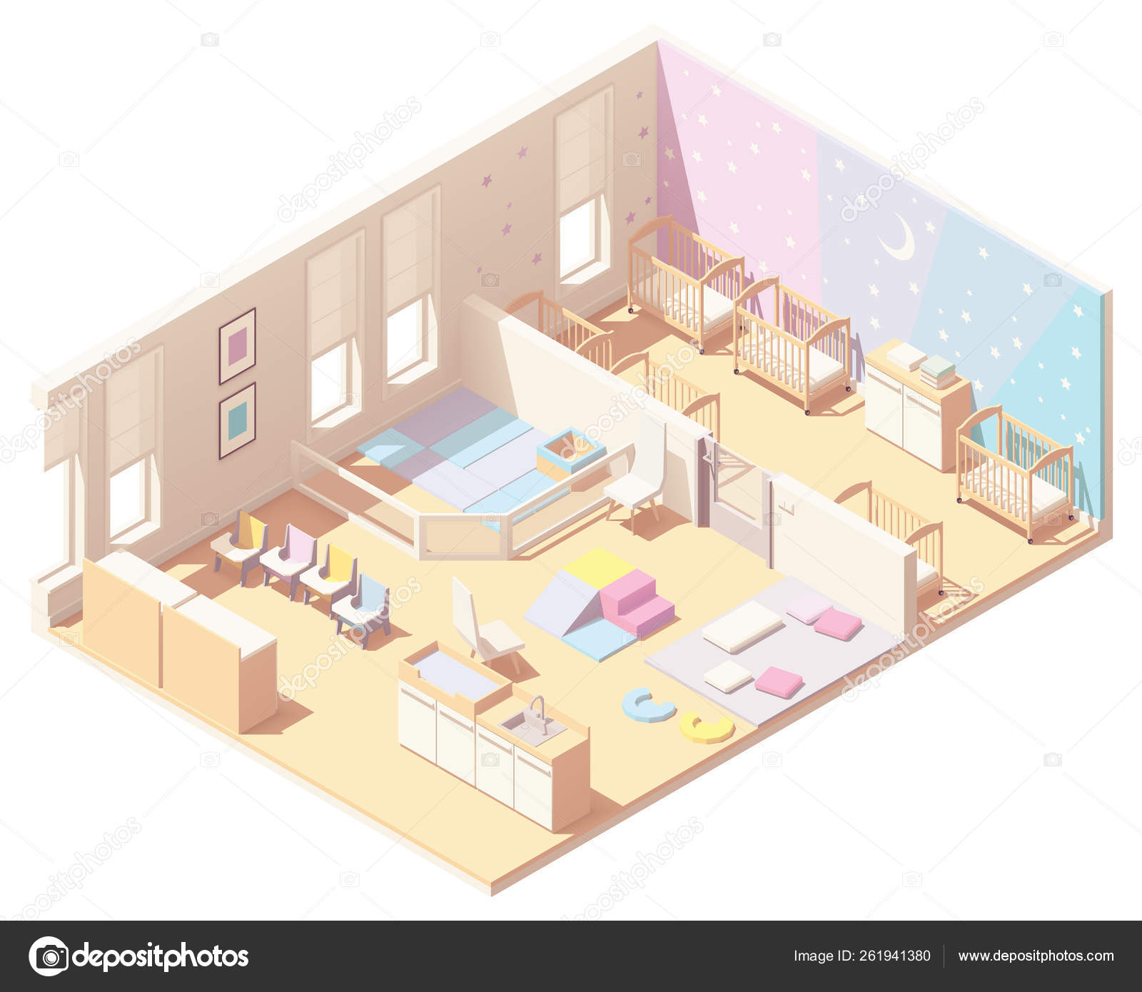 Edificio De Guardería Clipart