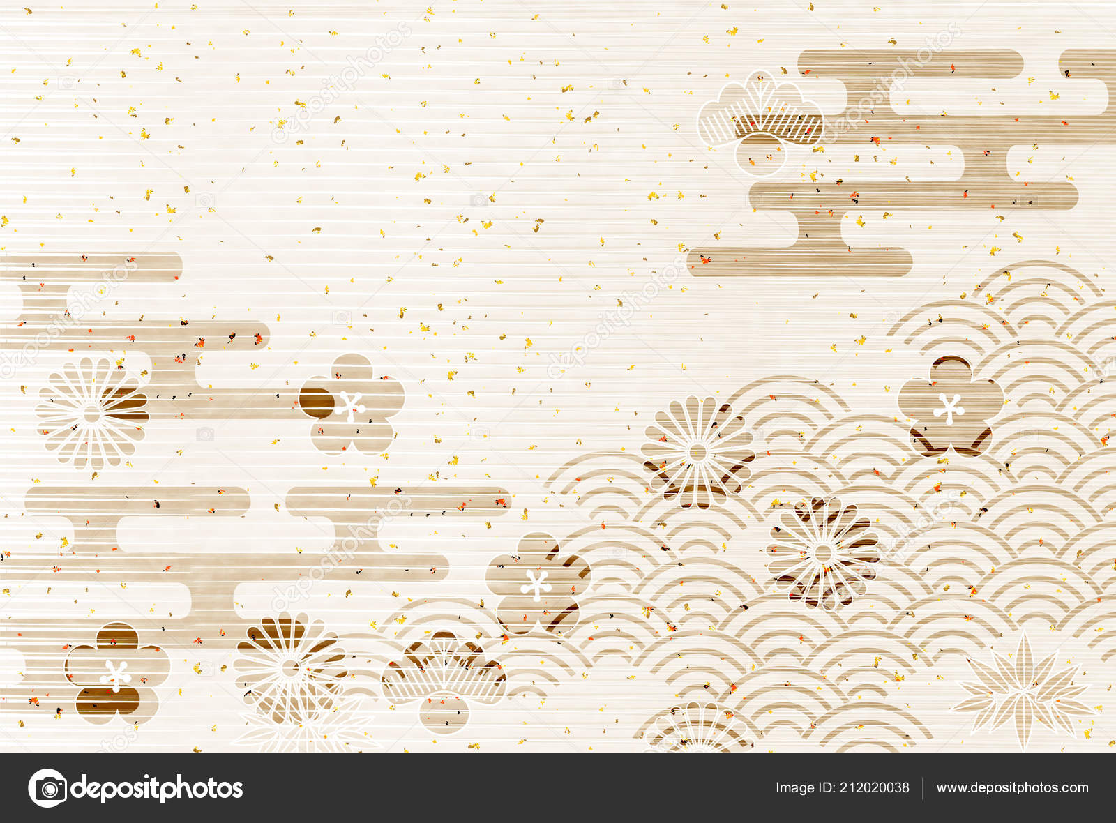 Wave New Year's Cards Japanese Paper Background Stock Vector by ©JBOY24 ...