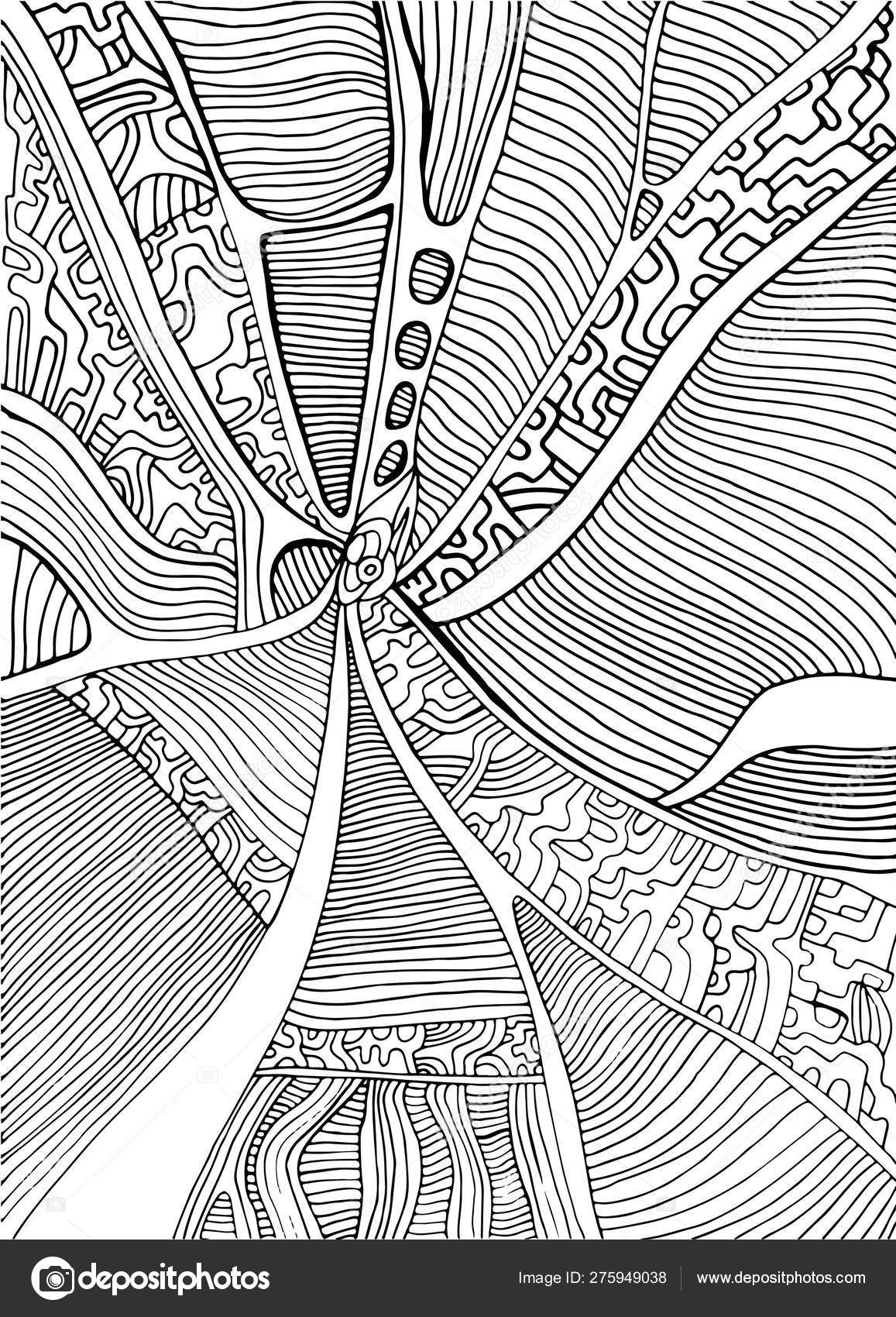 Coloring page abstract pattern, maze of ornaments. Psychedelic s Stock ...