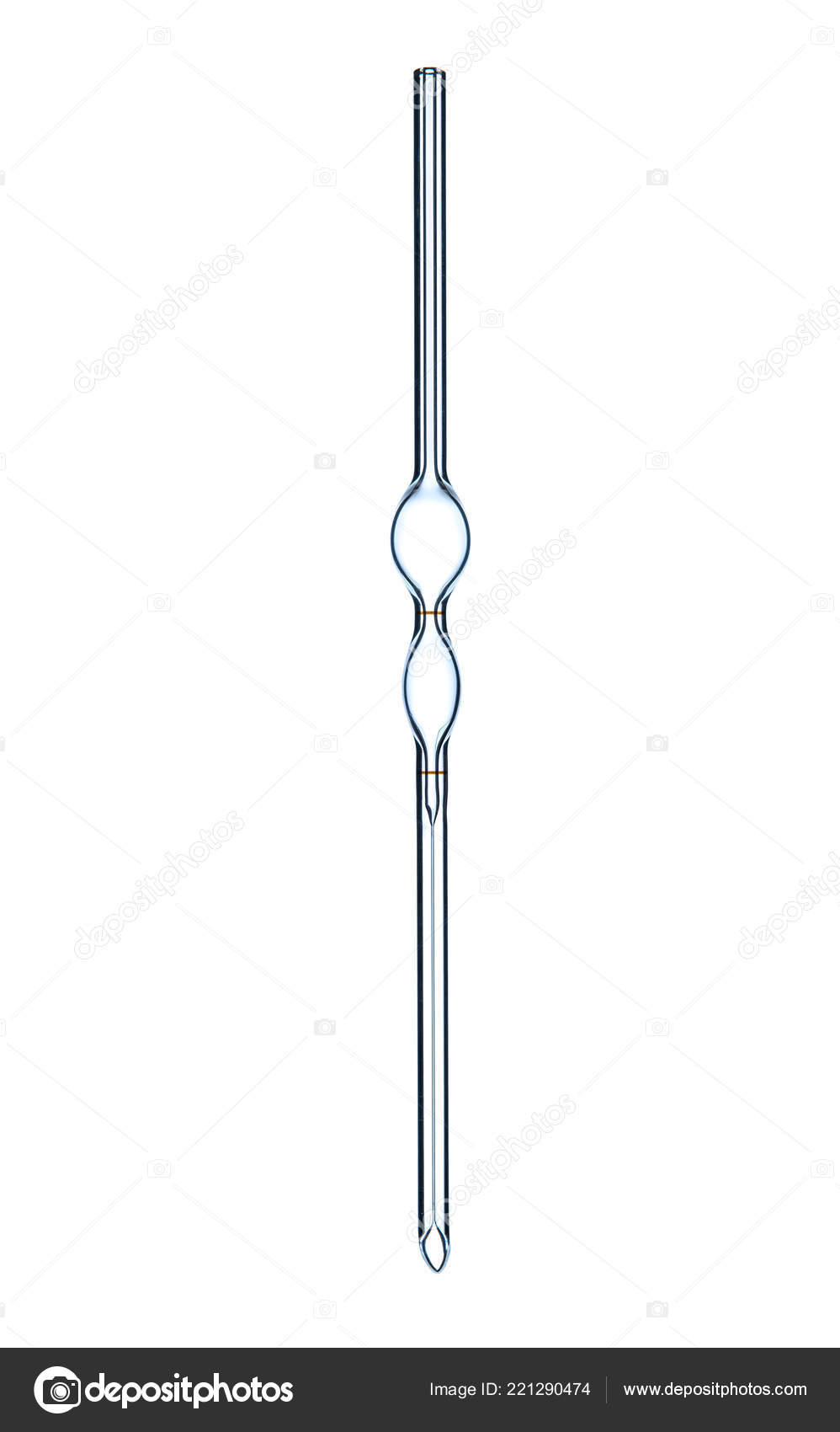 One Laboratory Pipette Photo White Background Isolated Stock Photo by ...