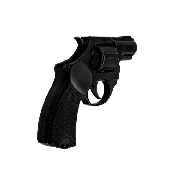 Toy Gun Revolver Black Pistol Brown Handle Isolate White Background ...