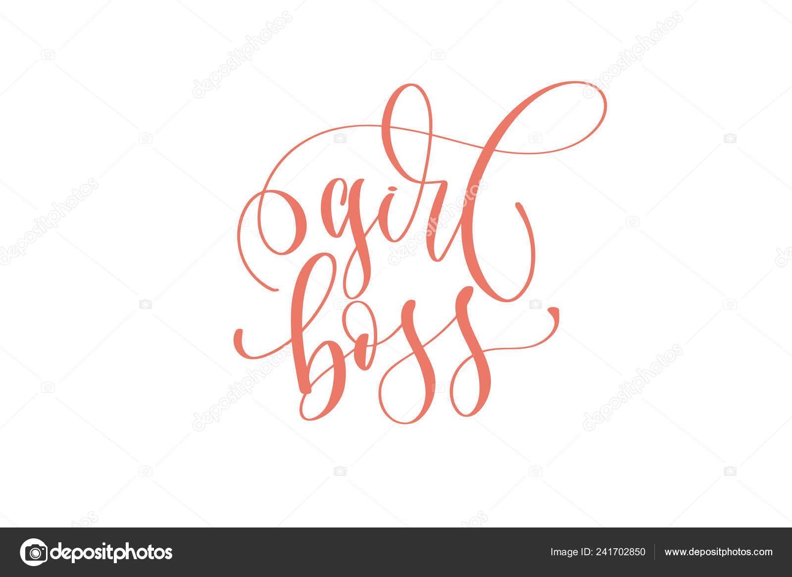 Girl boss - hand lettering text to womens day 8th march Stock Vector ...