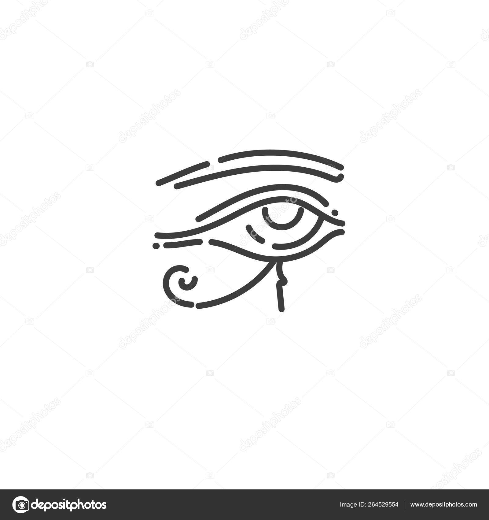 Eye of ra flat outline icon of Egypt, concept silhouette Stock Vector ...