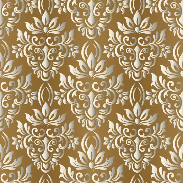 Seamless golden damask wallpaper — Stock Vector © RoboLab #10026650