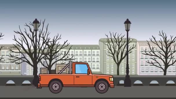 Moving truck cartoon Stock Videos, Royalty Free Moving truck cartoon ...