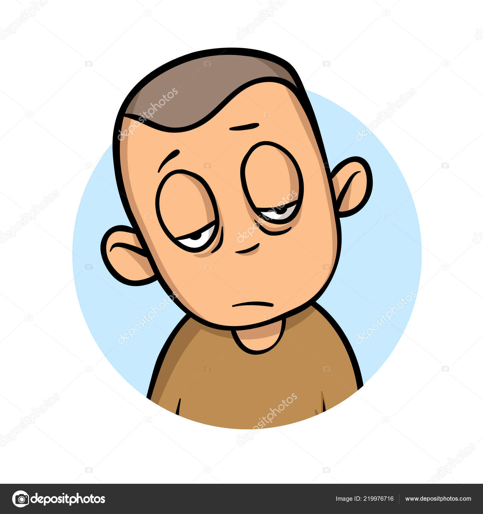 Designikon Flat Platt Designikon. Stilig Man I Glasögon Tvivel. Kille